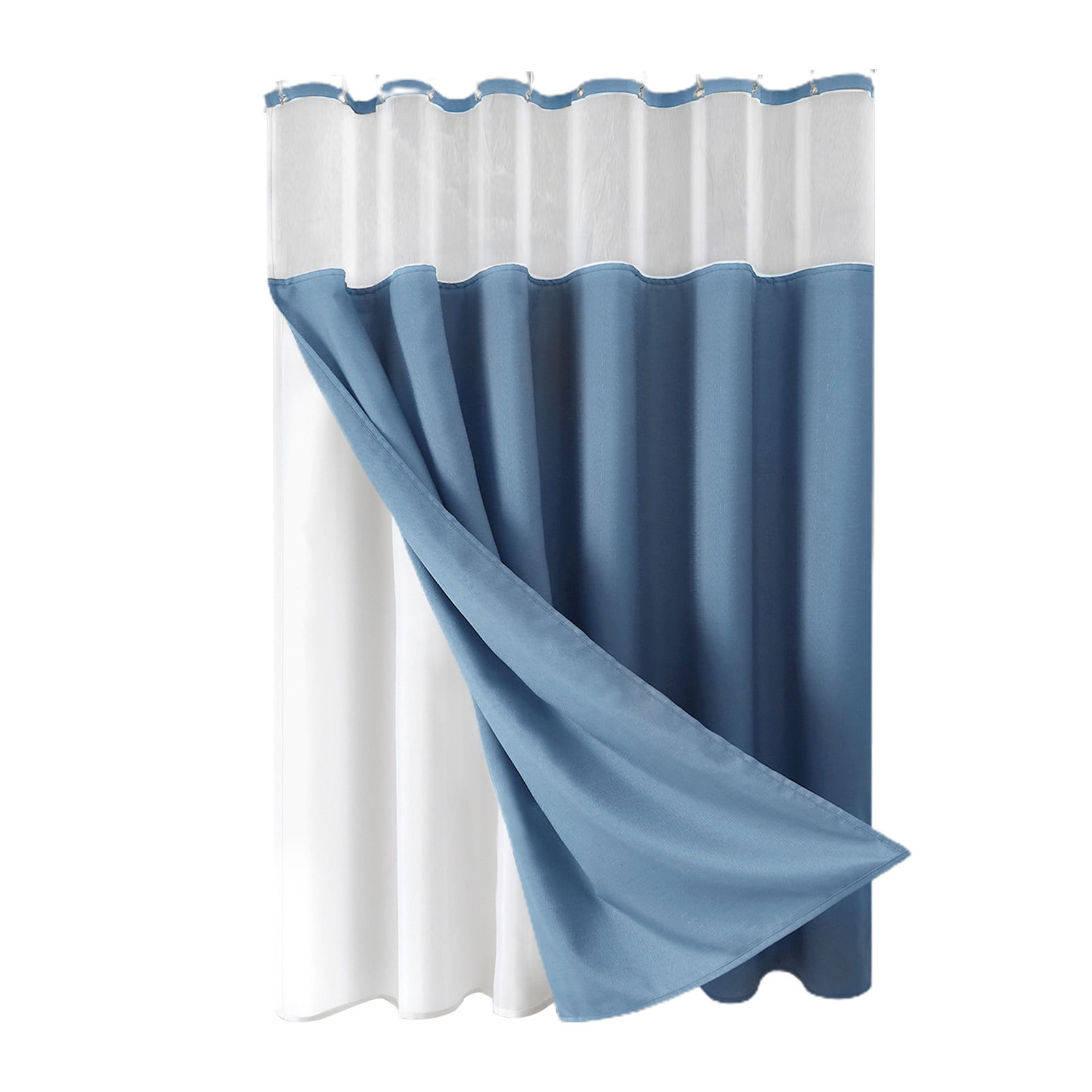 KQJQS 3-in-1 Heavy Duty Polyester Fabric Shower Curtain Set with Clear ...