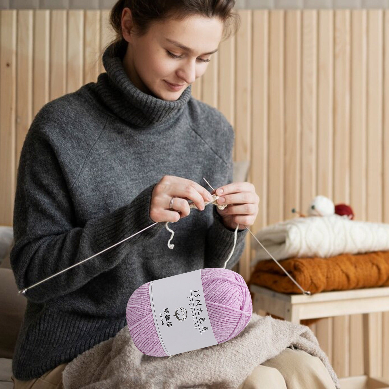 KQJQS 4-Ply Combed Milk Cotton Yarn - Soft Crochet Thread for Doll ...