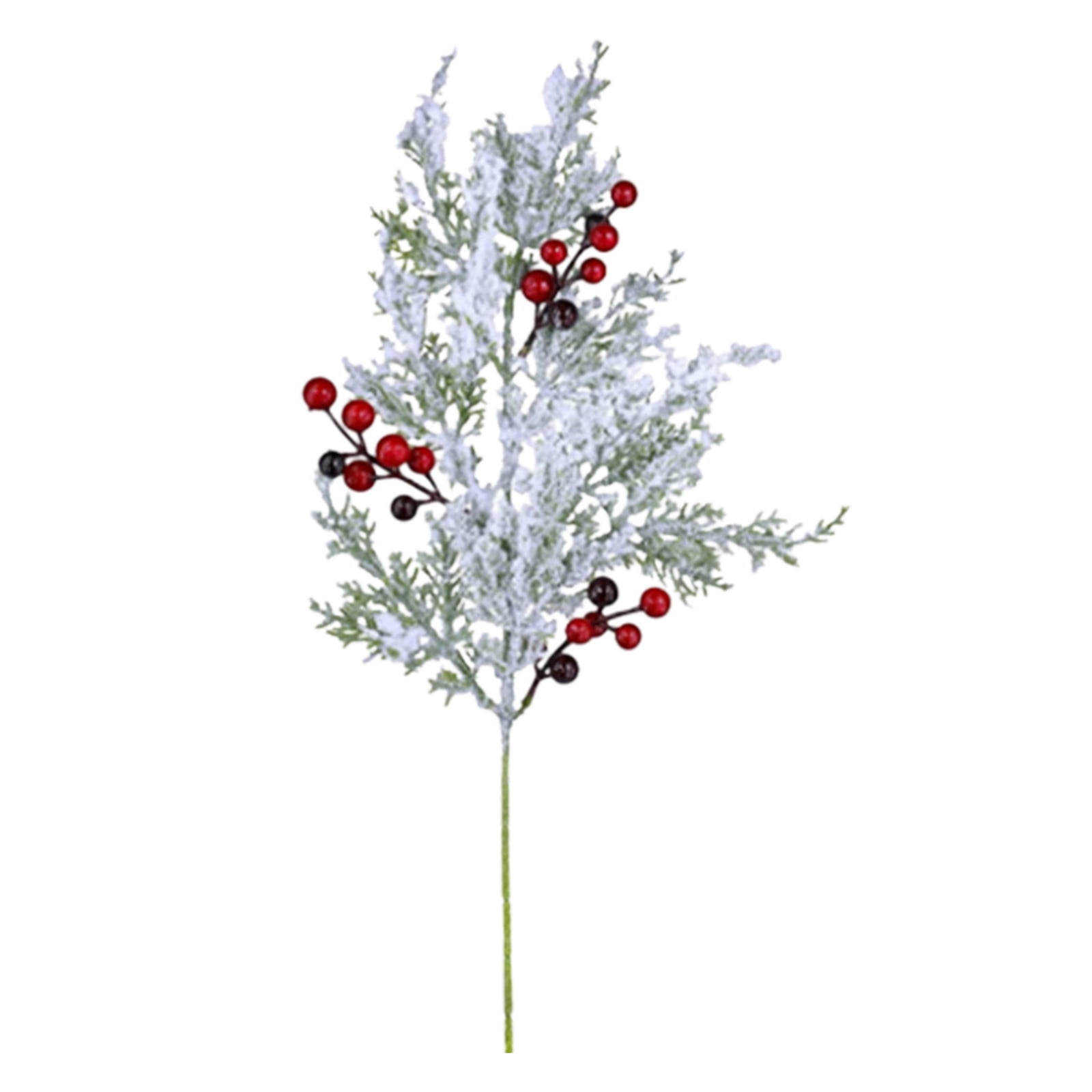 KQJQS 6 Pack Snow Frosted Artificial White Berry Stems 19.3inch Snowy ...