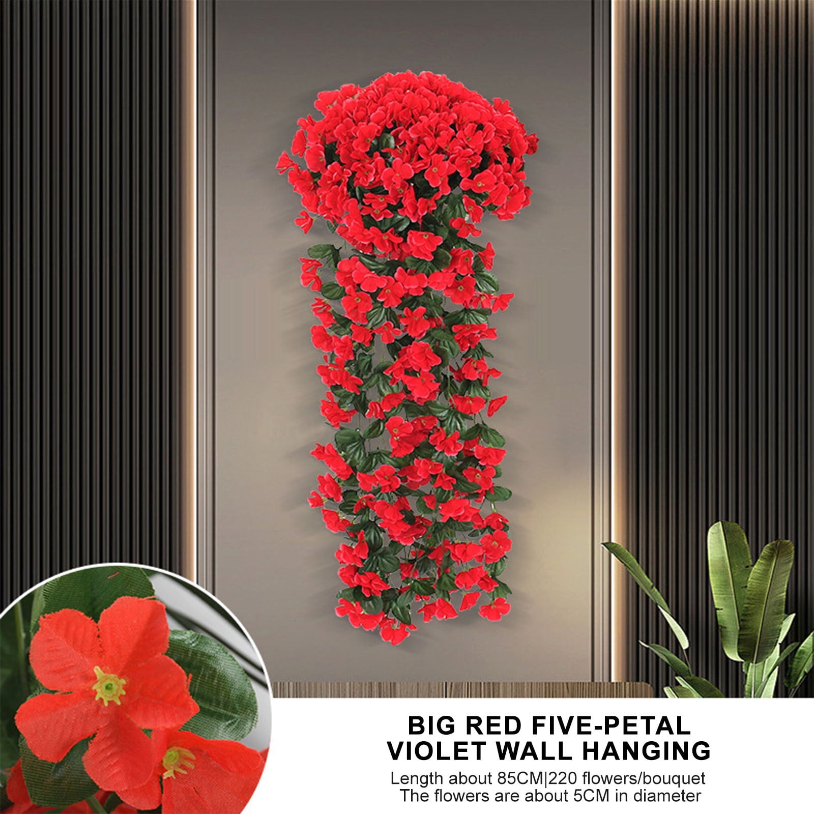 KQJQS Artificial Hanging Violet Flowers – 4 Bundles Silk Faux Violets ...