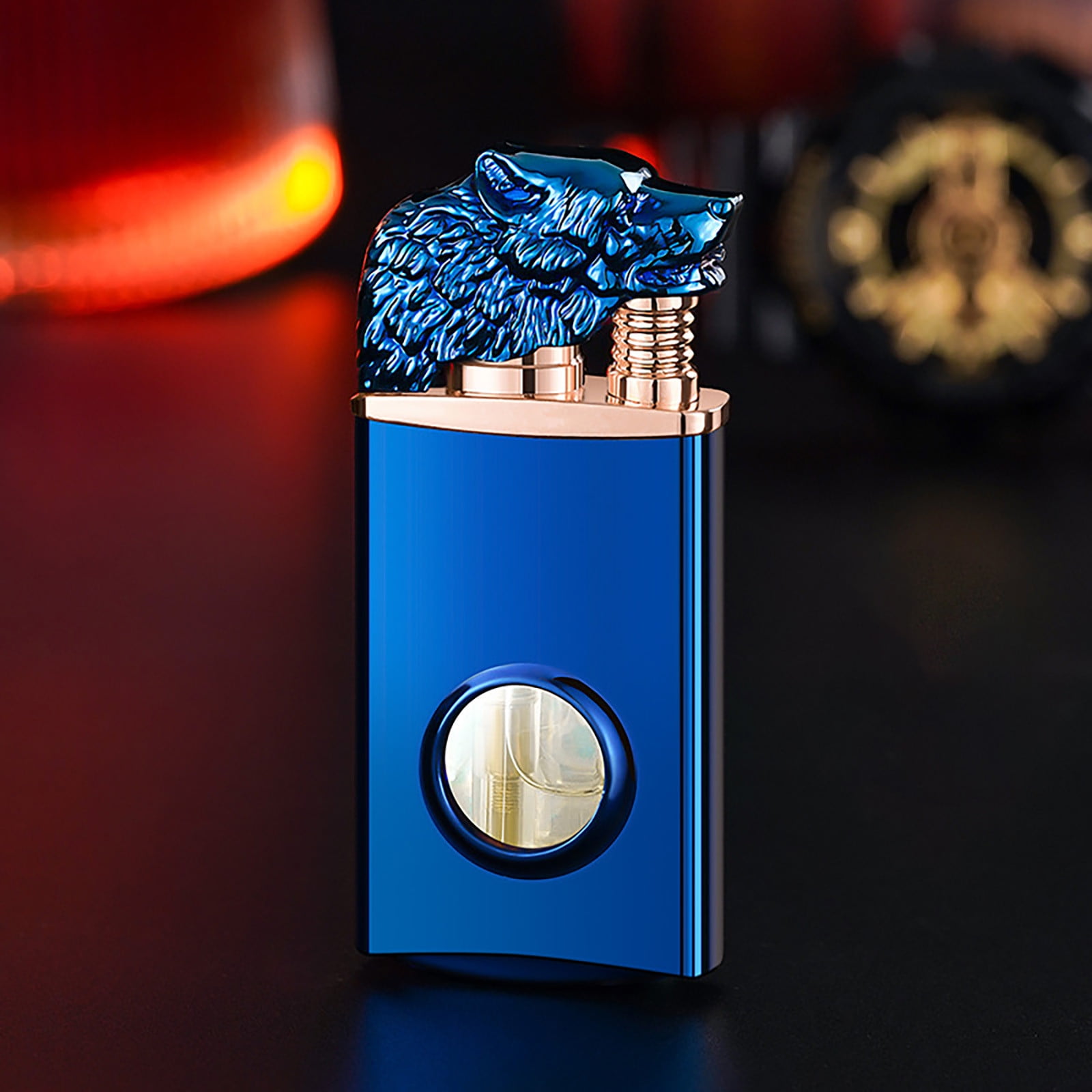 KQJQS Butane Torch Lighter - Dual Flame Wolf Head Lighter, Refillable ...