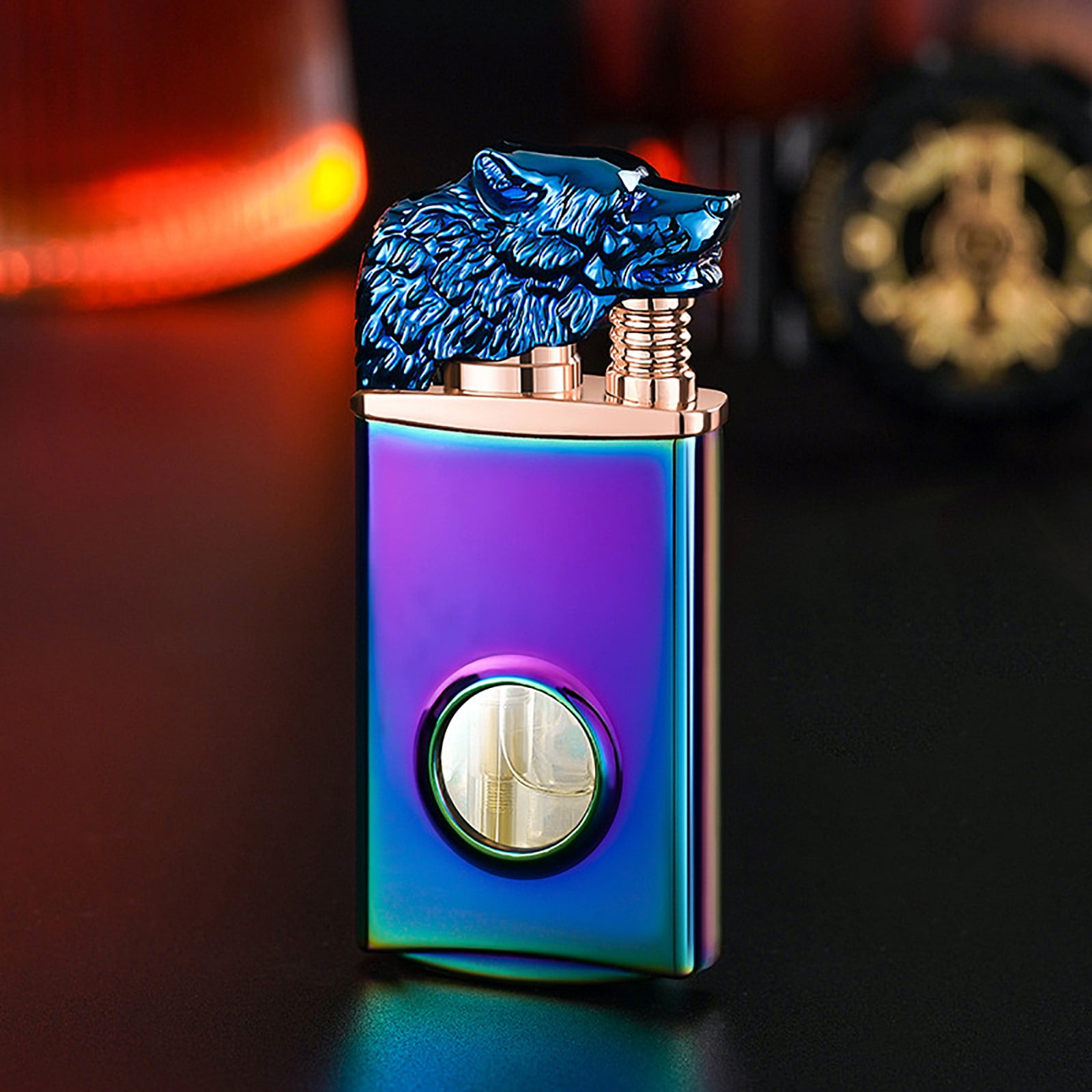 KQJQS Butane Torch Lighter - Dual Flame Wolf Head Lighter, Refillable ...