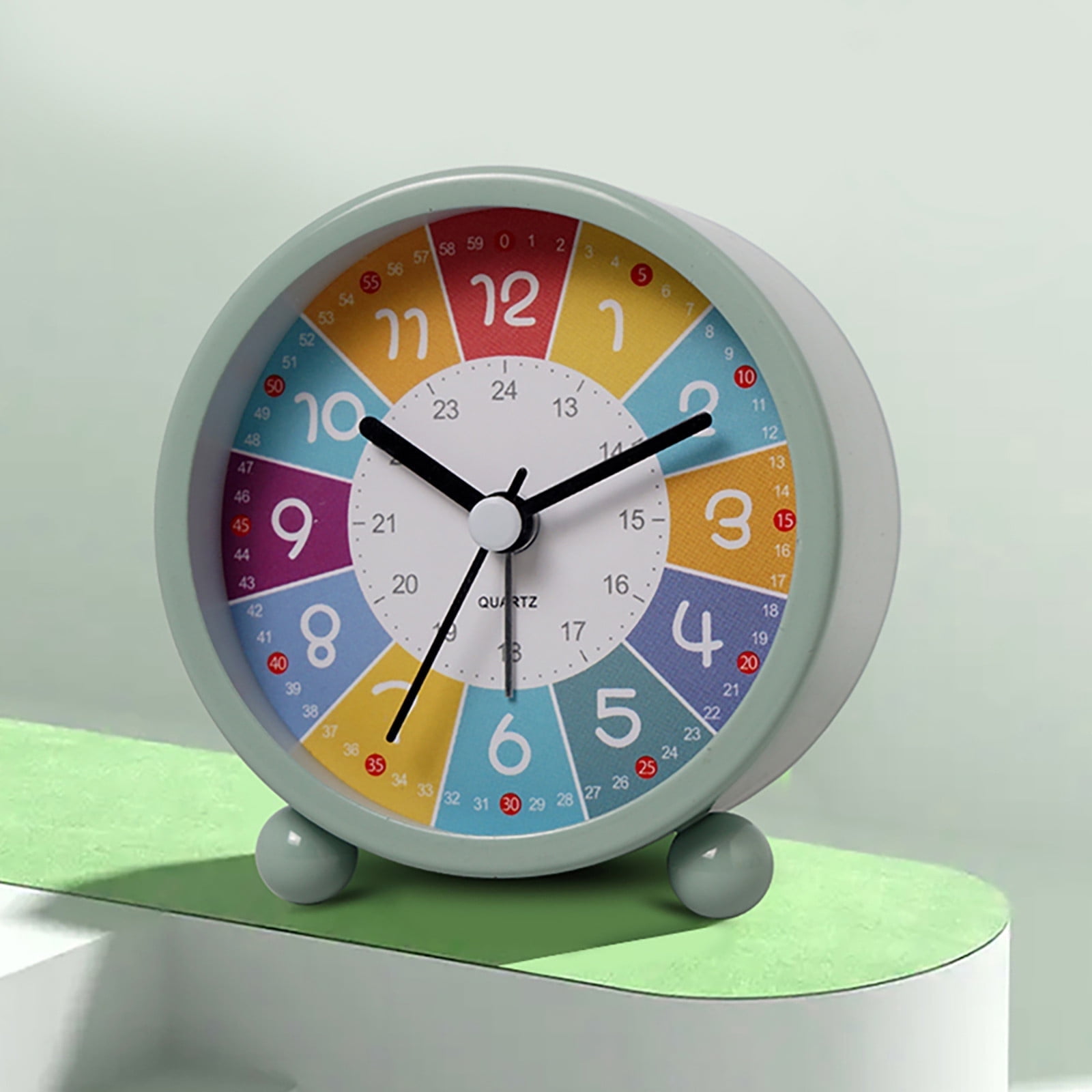 KQJQS Children's Quartz Analogue Alarm Clock Silent Ticking ...