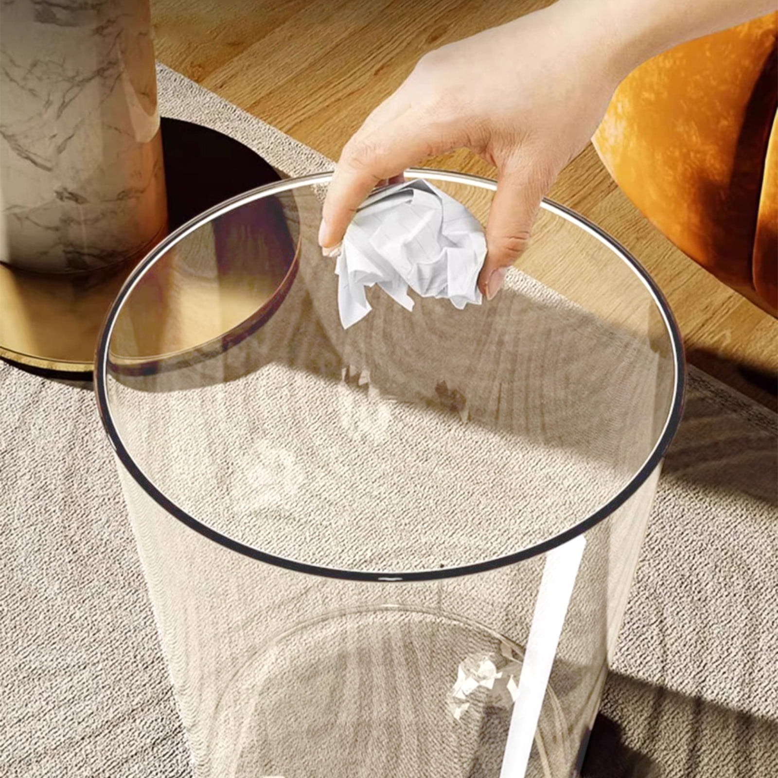 KQJQS Clear Plastic Trash Can with Wide Mouth - Multi-Purpose Garbage ...