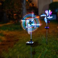 Solar Windmill Lights, 2 Pack Solar Wind Spinner Light Outdoor, 32 LED ...