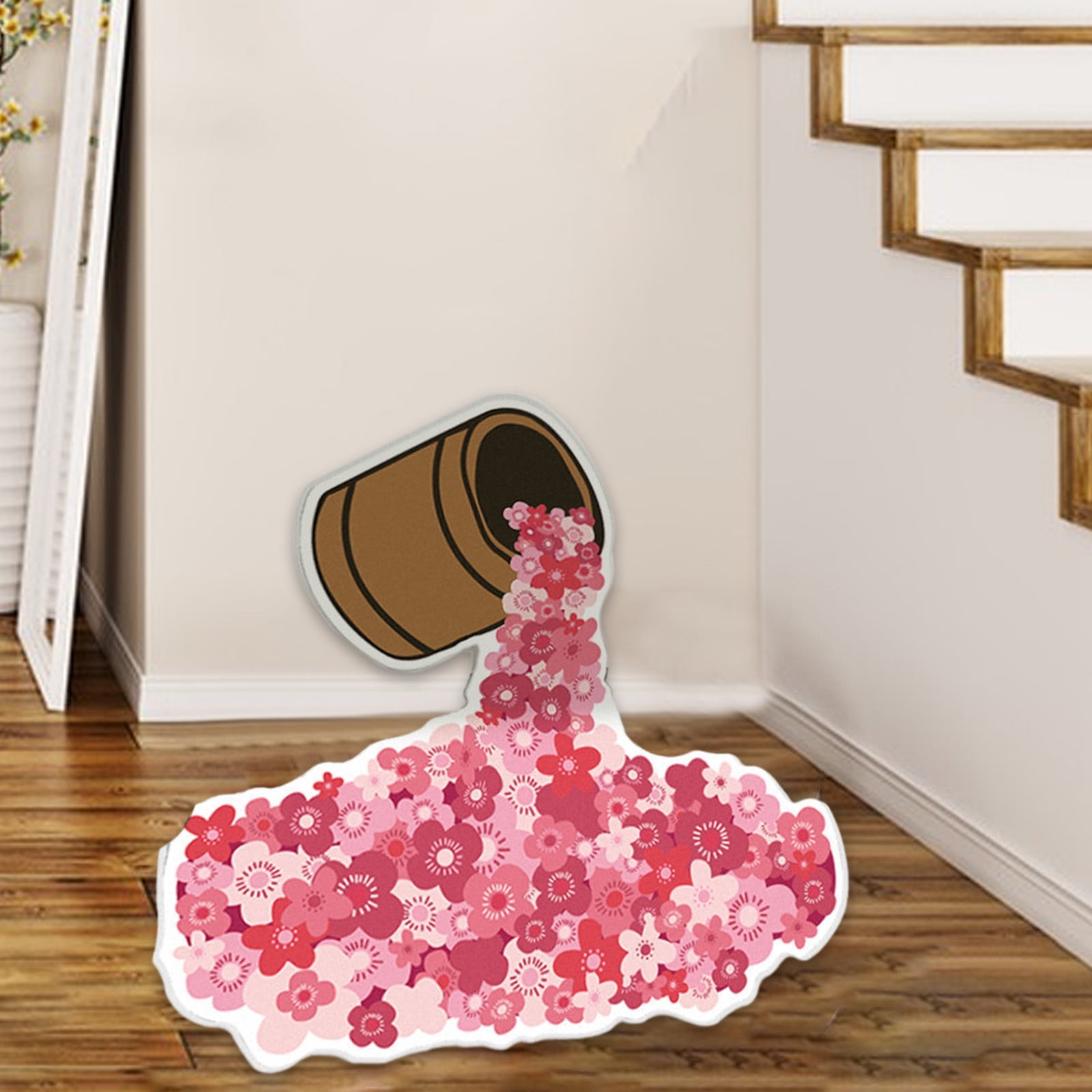 KQJQS Creative Rainbow Paint Bucket Shaped Floor Mat - Fun & Colorful ...