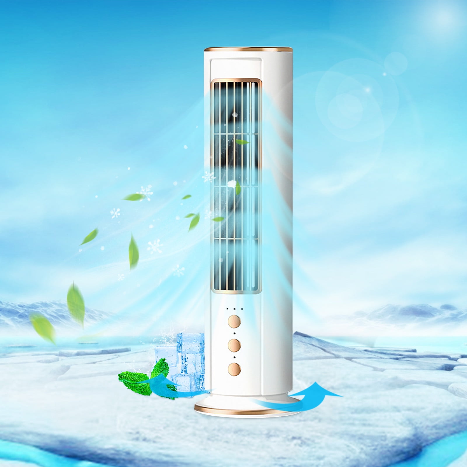 KQJQS Desktop Remote Control Tower Fan USB Charging Home Silent ...