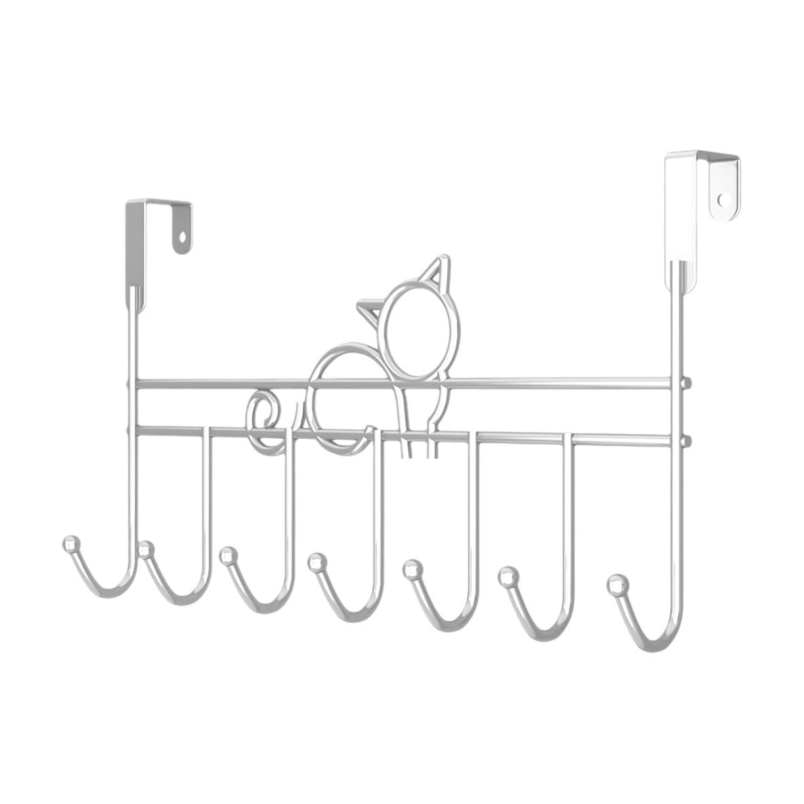 KQJQS Door Hook Rack, Cute Cat Shape Behind Door Hanger for Clothes ...