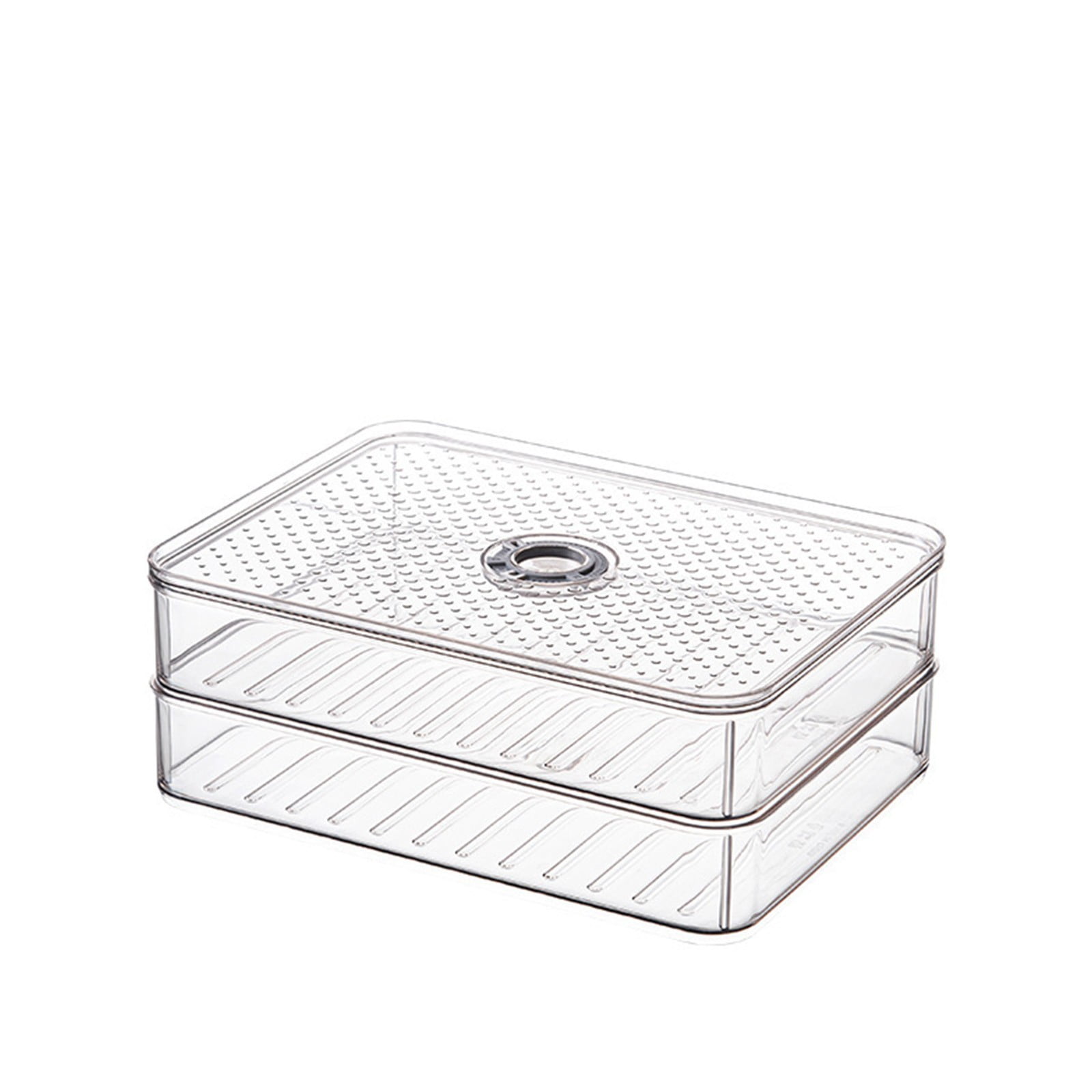 KQJQS Double Tier Stackable Freezer Organizer, Clear Produce Saver ...