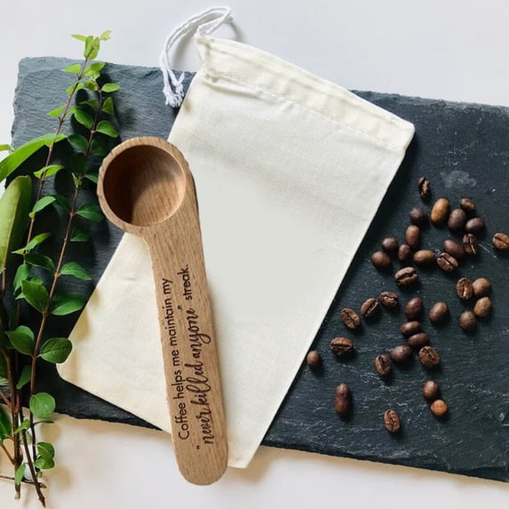 KQJQS Engraved Coffee Spoon and Bag Clip Set - Walmart.com