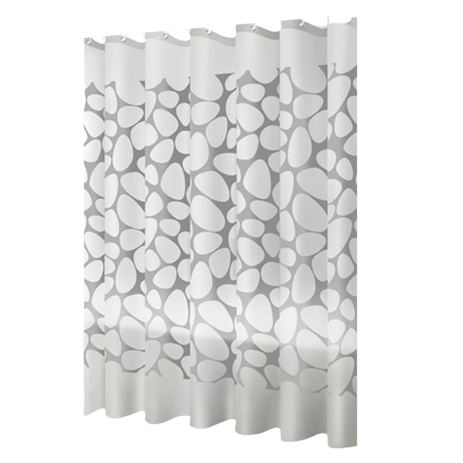 KQJQS Extra Thick EVA Bathroom Shower Curtain Liner - 72x72 Inch 3D Frosted Pebble Design, Heavy ...
