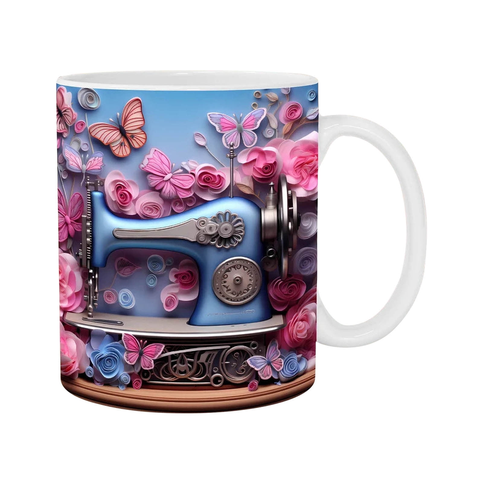 KQJQS Floral Sewing Machine Mug,Funny Coffee Mug - Sewing Mug，Any Day ...