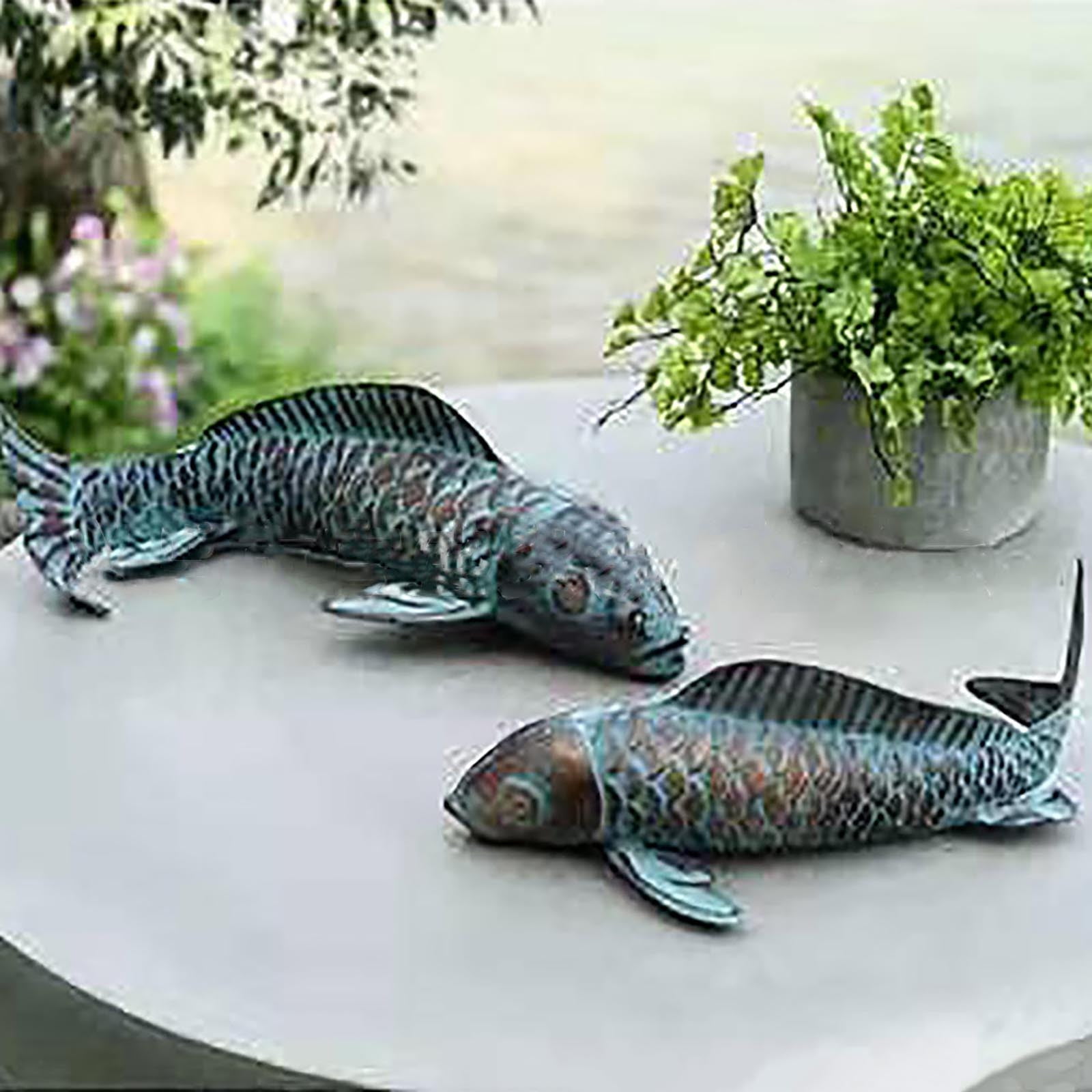 KQJQS Glowing Koi Fish Sculpture Garden Statue - Walmart.com