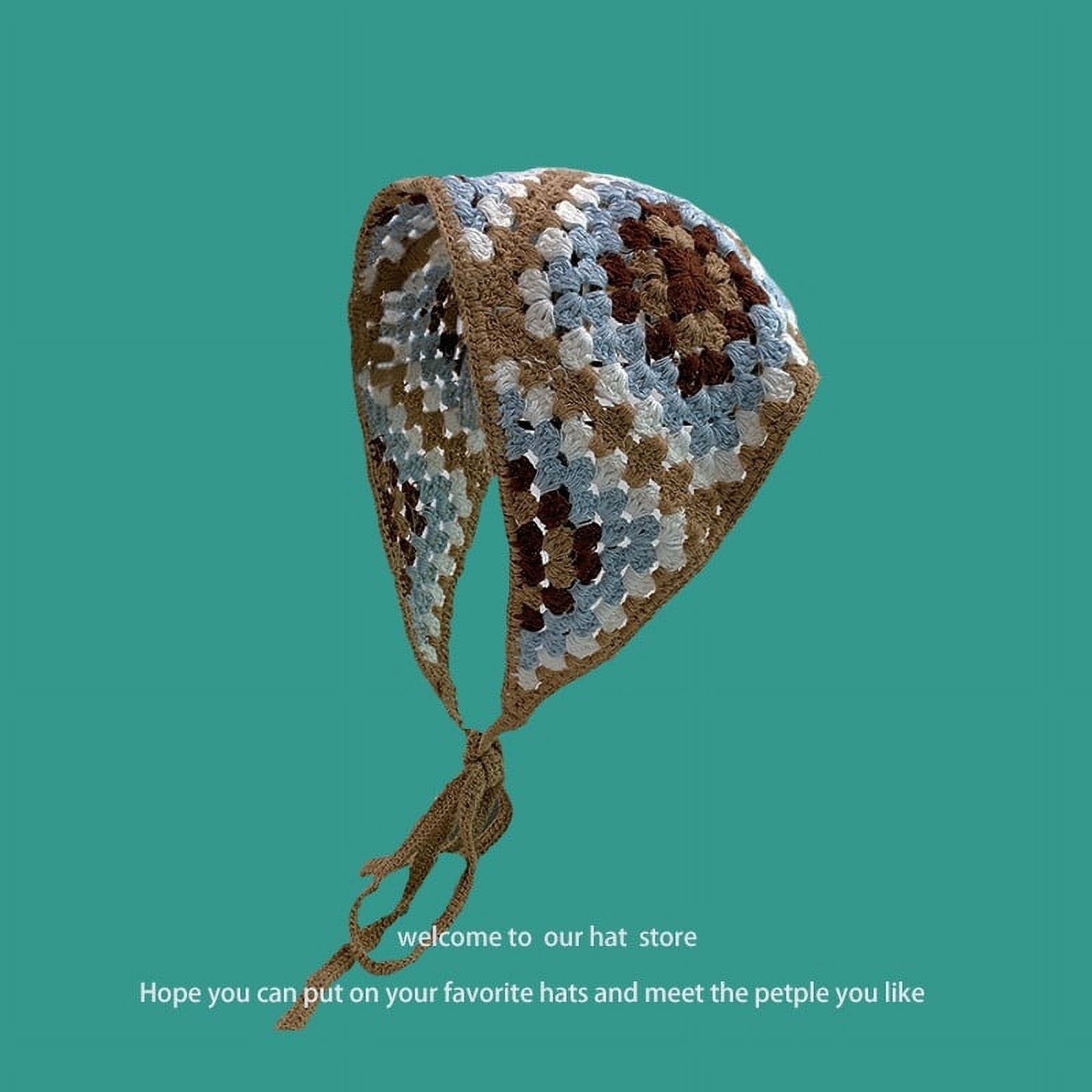 KQJQS Handcrafted Crochet Lace Triangle Scarf - Sweet and Cute Hair Tie ...