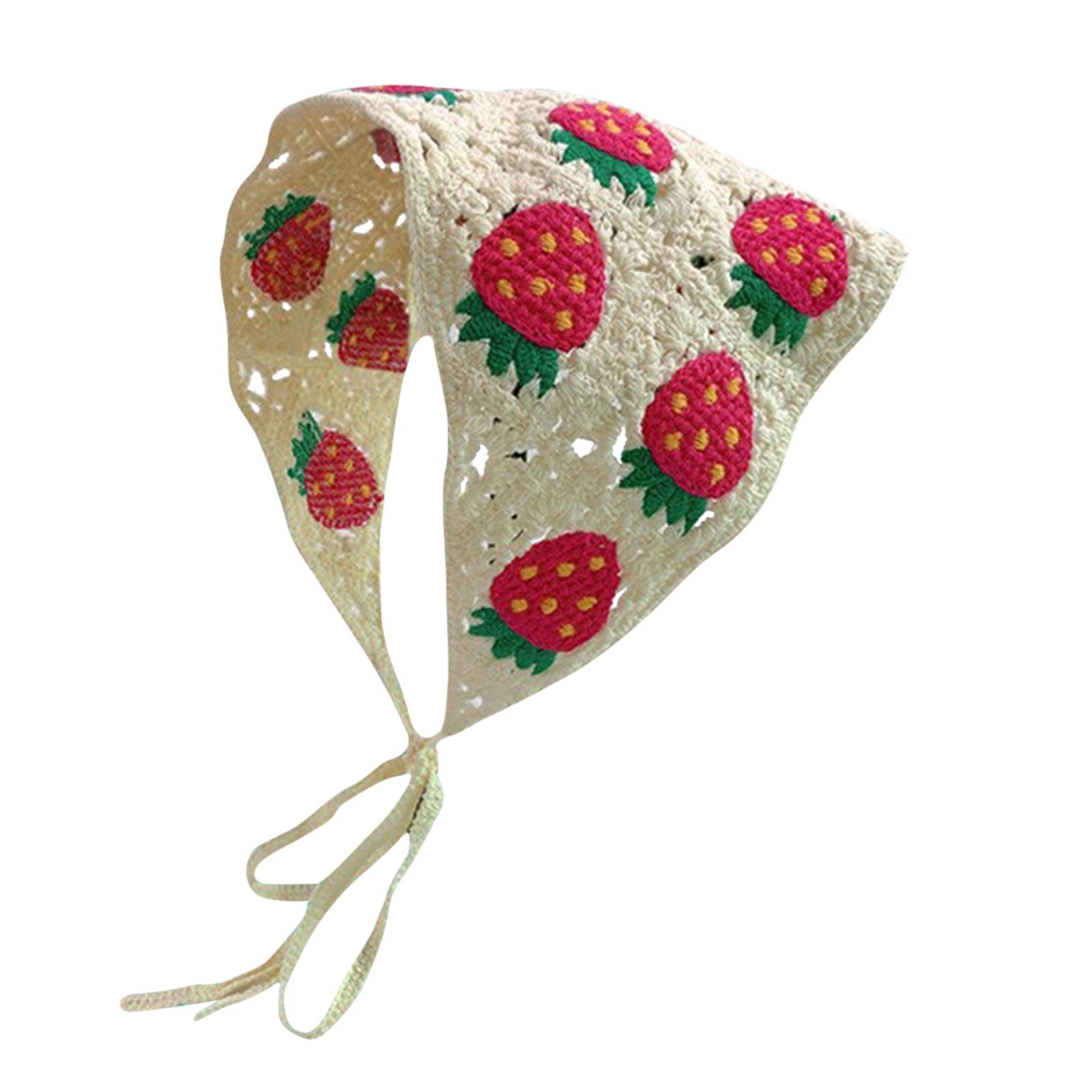 KQJQS Handmade Crochet Floral Hollow Triangular Scarf with Sweet Hair ...