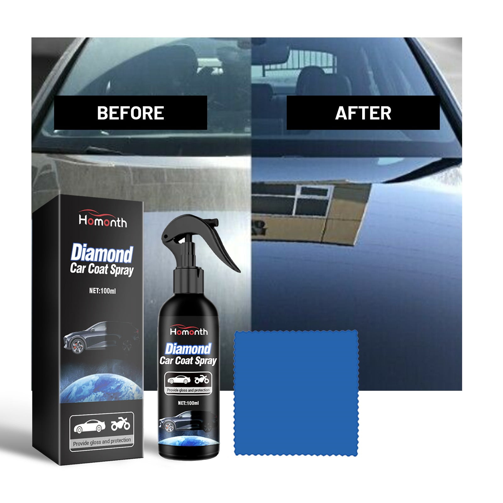KQJQS High Protection 3-in-1 Fast Car Ceramic Coating Spray - Refurbish Plastic Parts, Repair ...