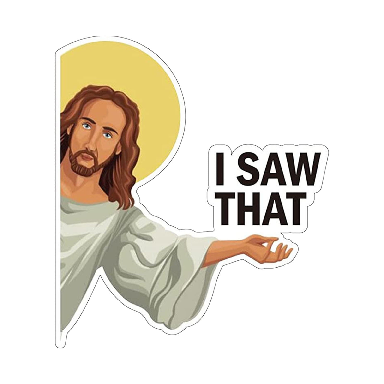 KQJQS Jesus "I Saw That" Car Stickers - Set of 5 Decorative Decals for ...