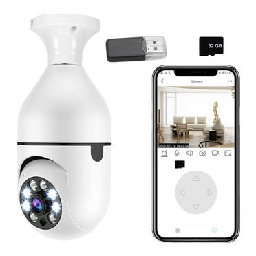 Light Bulb Camera WiFi Outdoor Indoor 1080p 360 Degree Panoramic Smart ...