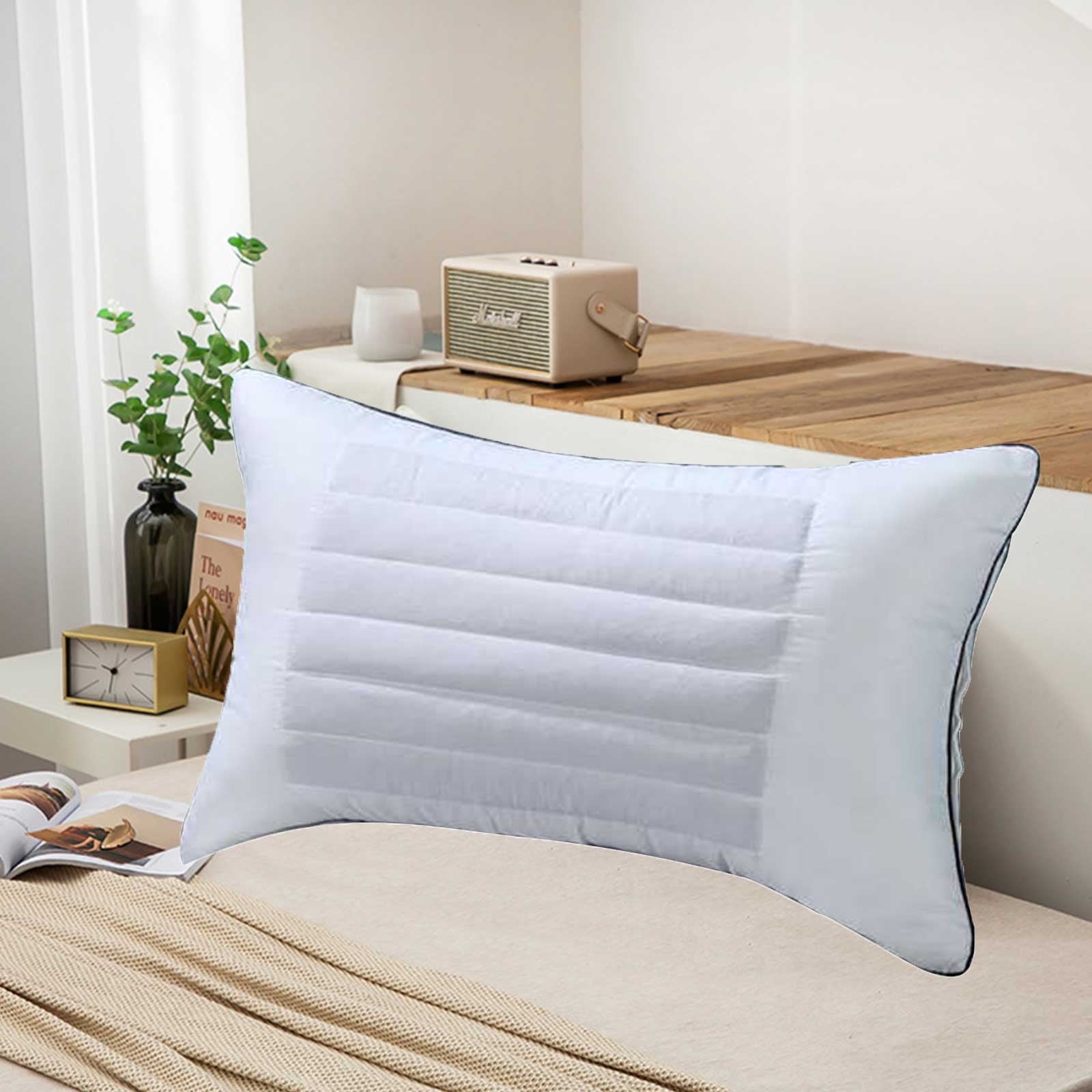 KQJQS Luxury Hotel-Grade Down Pillow with Skin-Friendly Cotton Cover ...