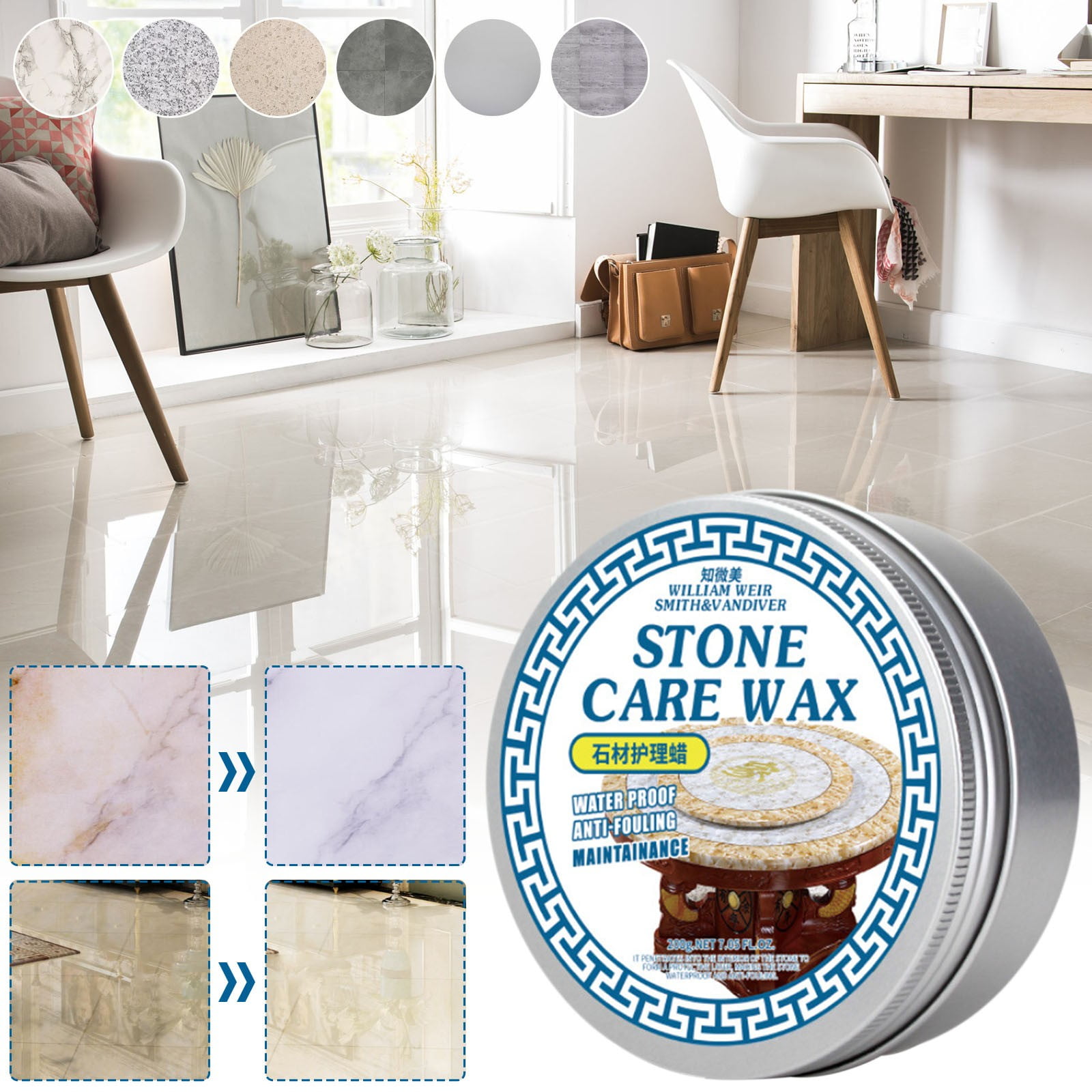 KQJQS Marble Care Wax - Solid, Unscented, and Easy-to-Apply Maintenance ...