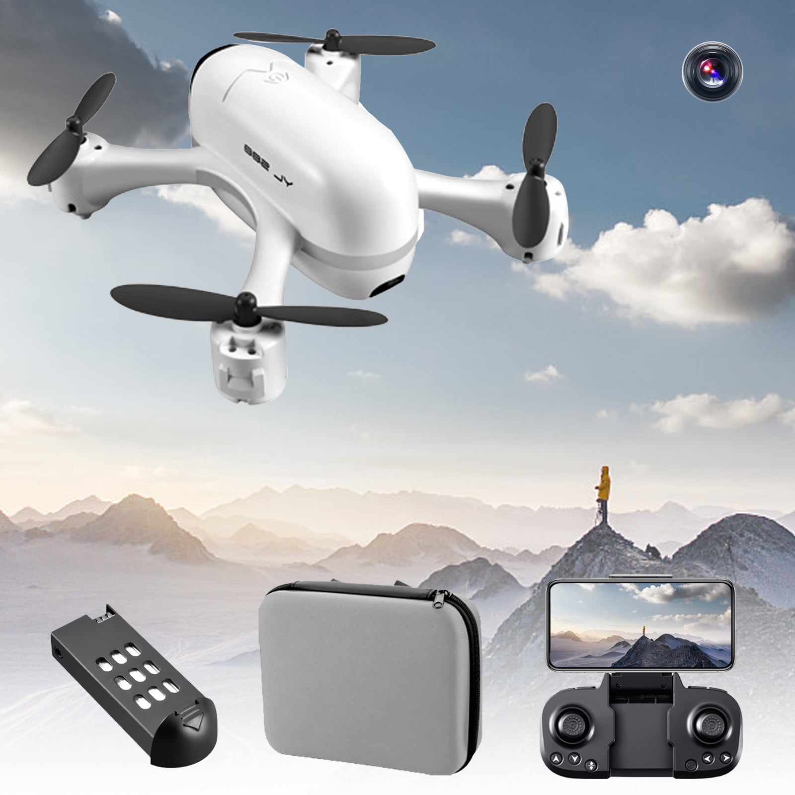 KQJQS Mini Foldable Drone with 1080P Camera & WiFi FPV - Gesture ...
