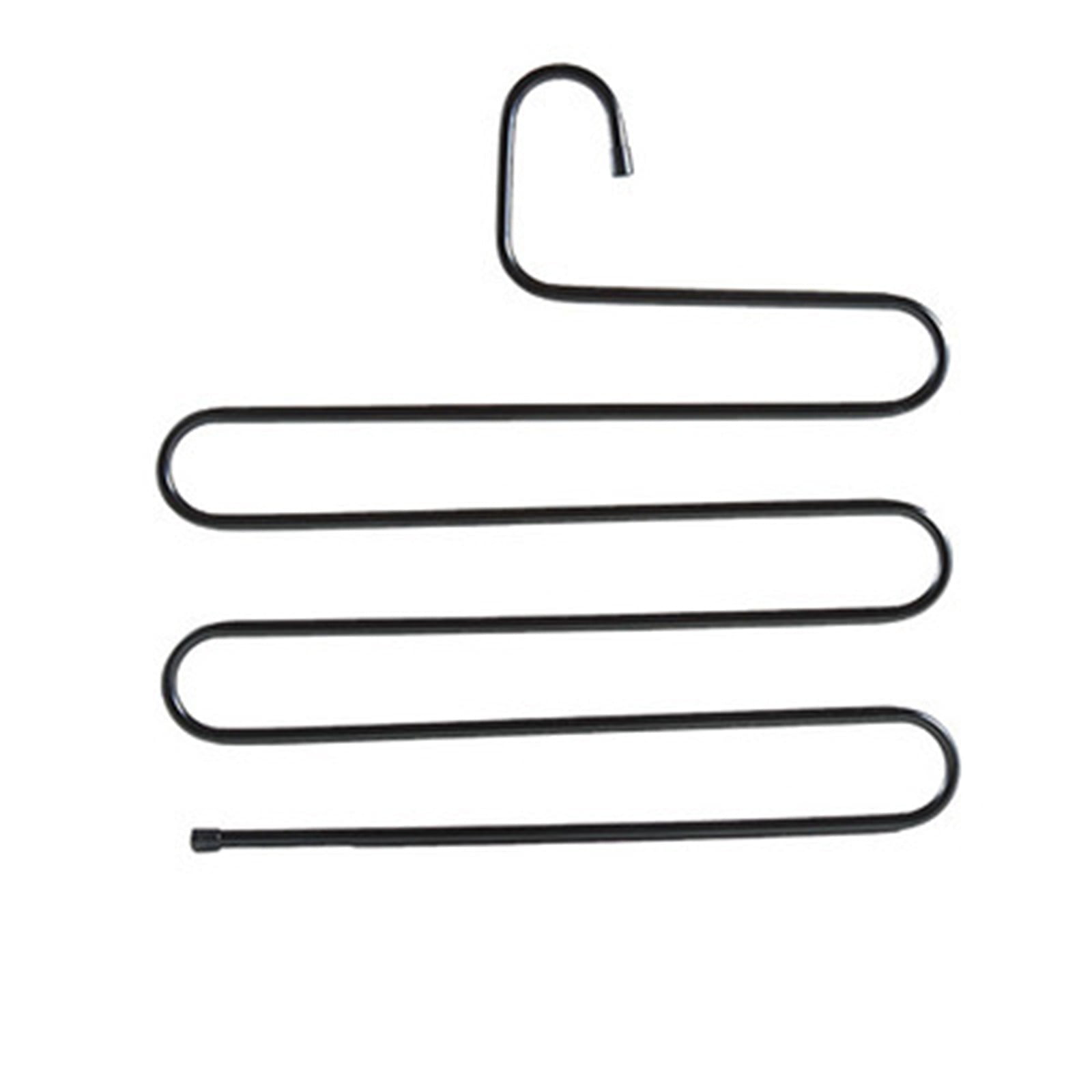 KQJQS Multi-Layer S-Shaped Iron Clothes Hanger - Holds 5 Regular ...
