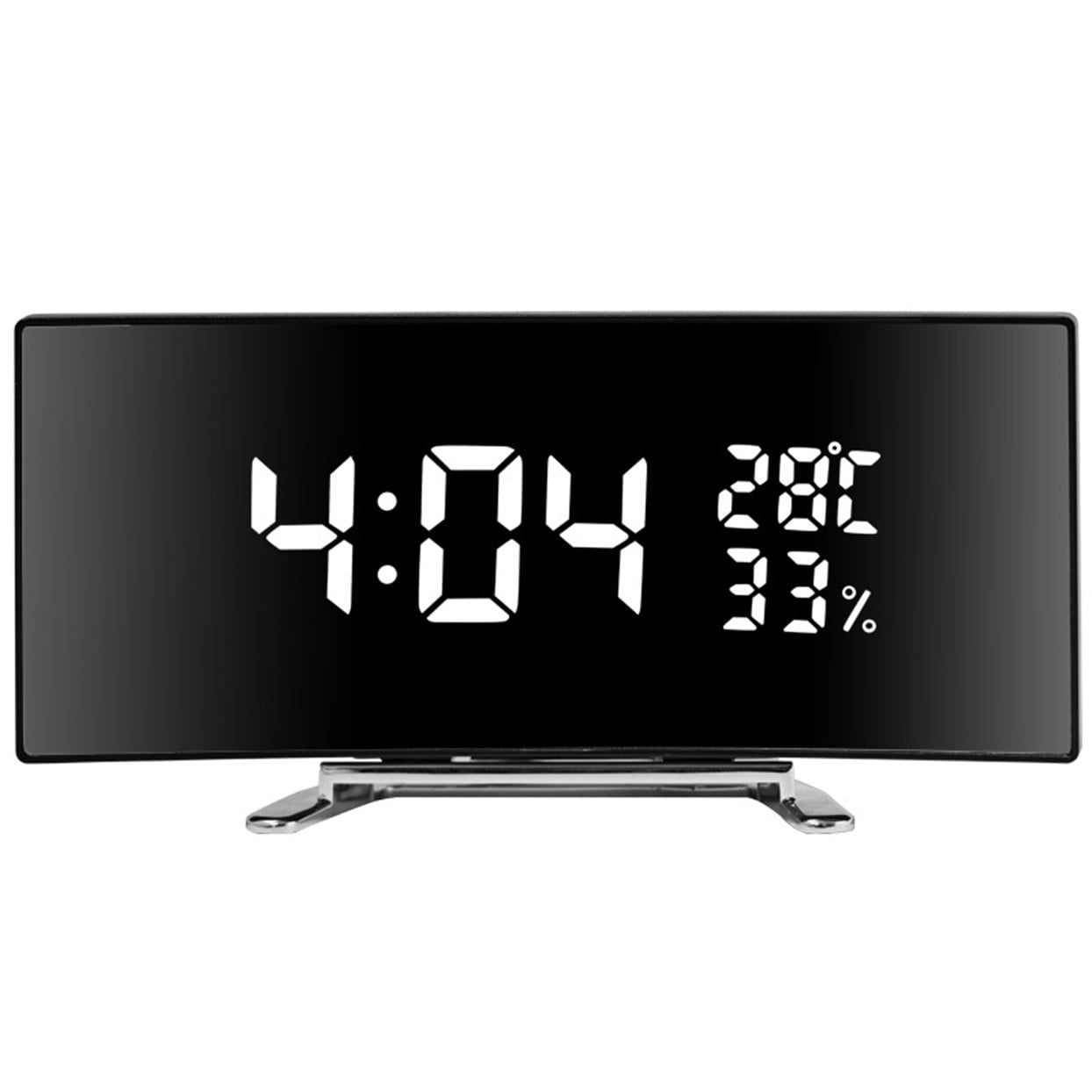 KQJQS Multifunctional LED Digital Mirror Clock, Silent Desktop Alarm ...