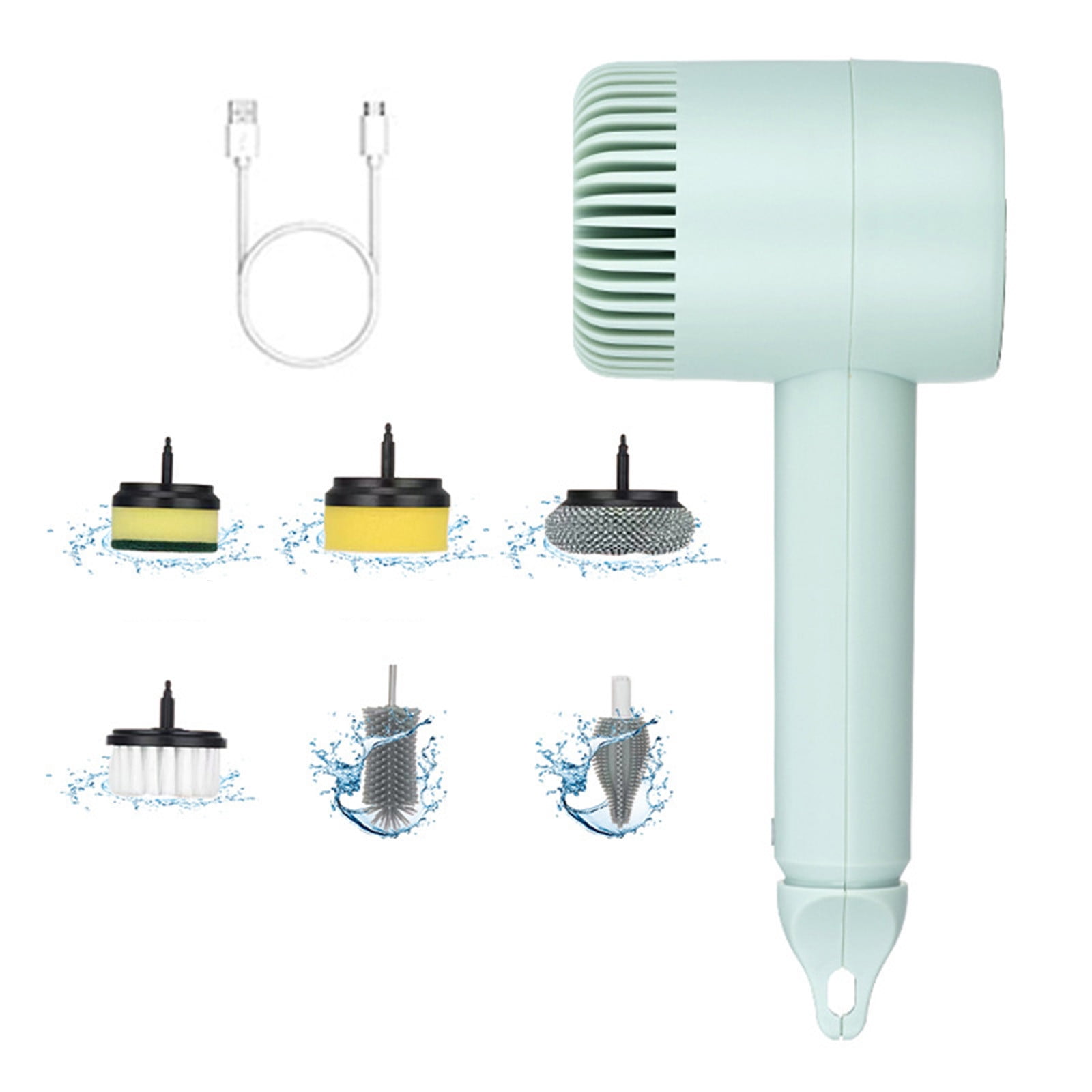 KQJQS Multiurpose Electric Cleaning Brush with Replaceable Rotating ...