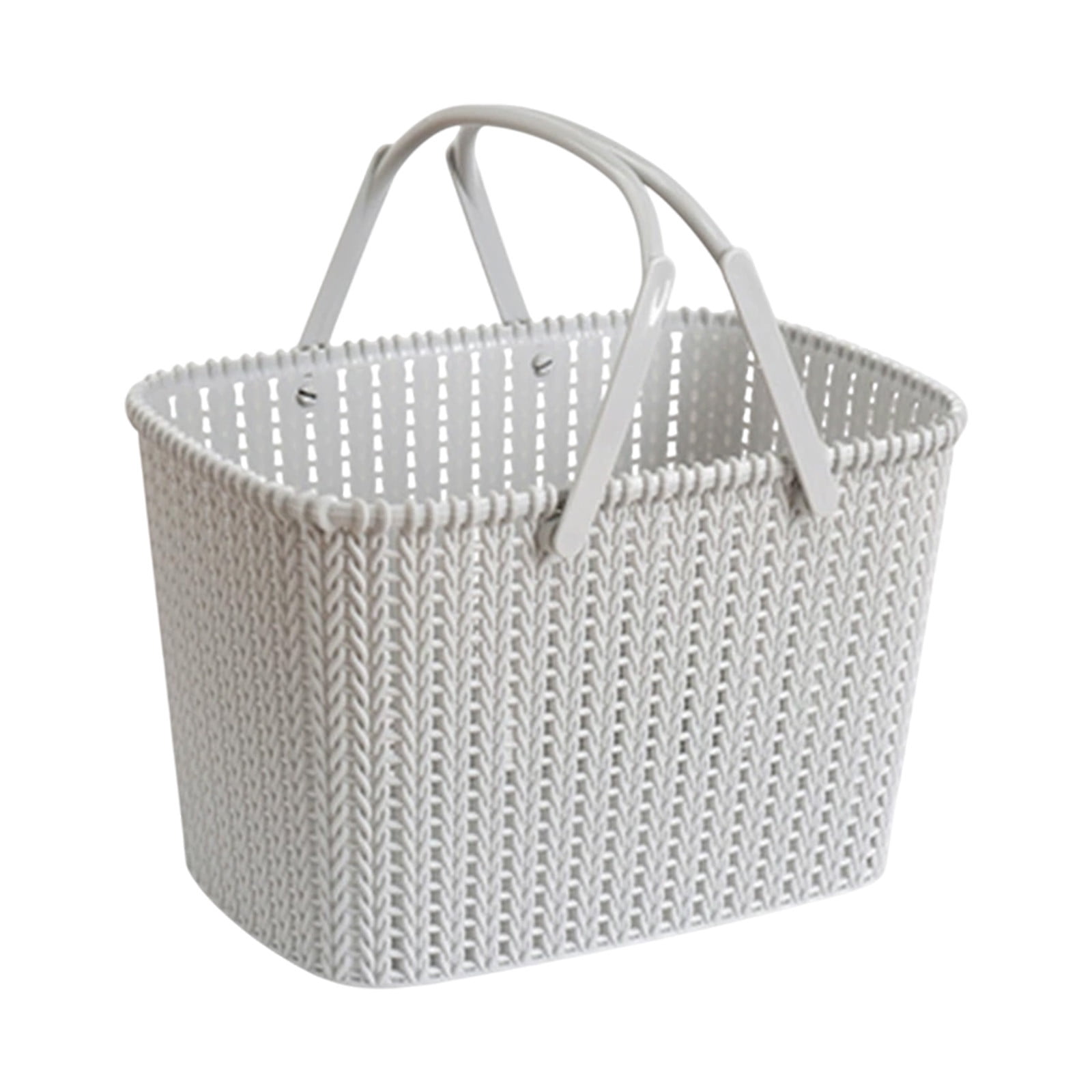 KQJQS Portable Bath Storage Basket – Flexible Plastic Basket with Round ...
