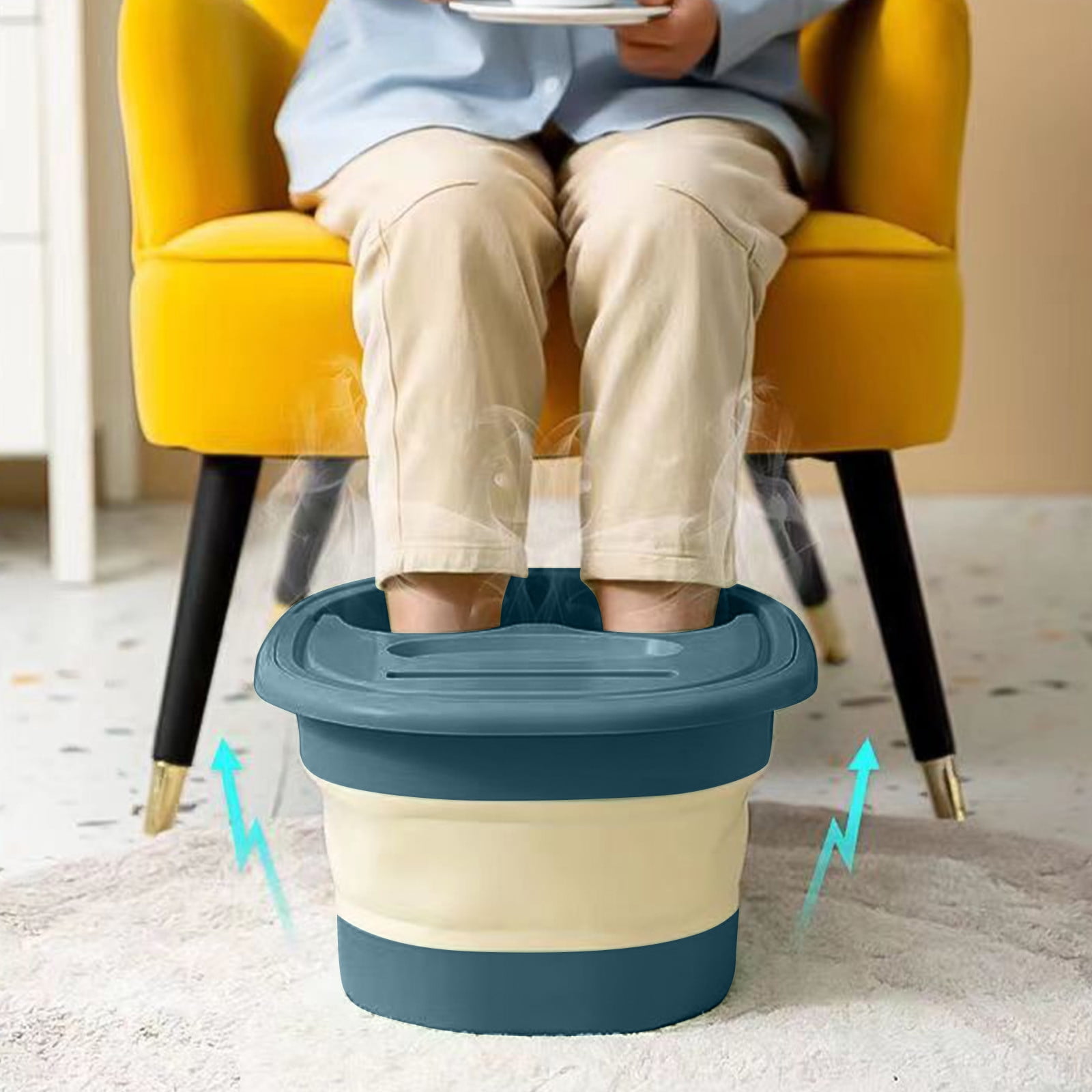 KQJQS Portable Foot Bath Spa Bucket with Handle and Lid, Foldable Foot ...
