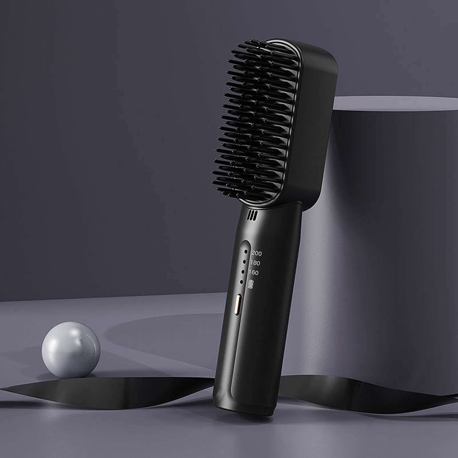 KQJQS Portable Negative Ion Hair Straightening Comb - Inner Button ...