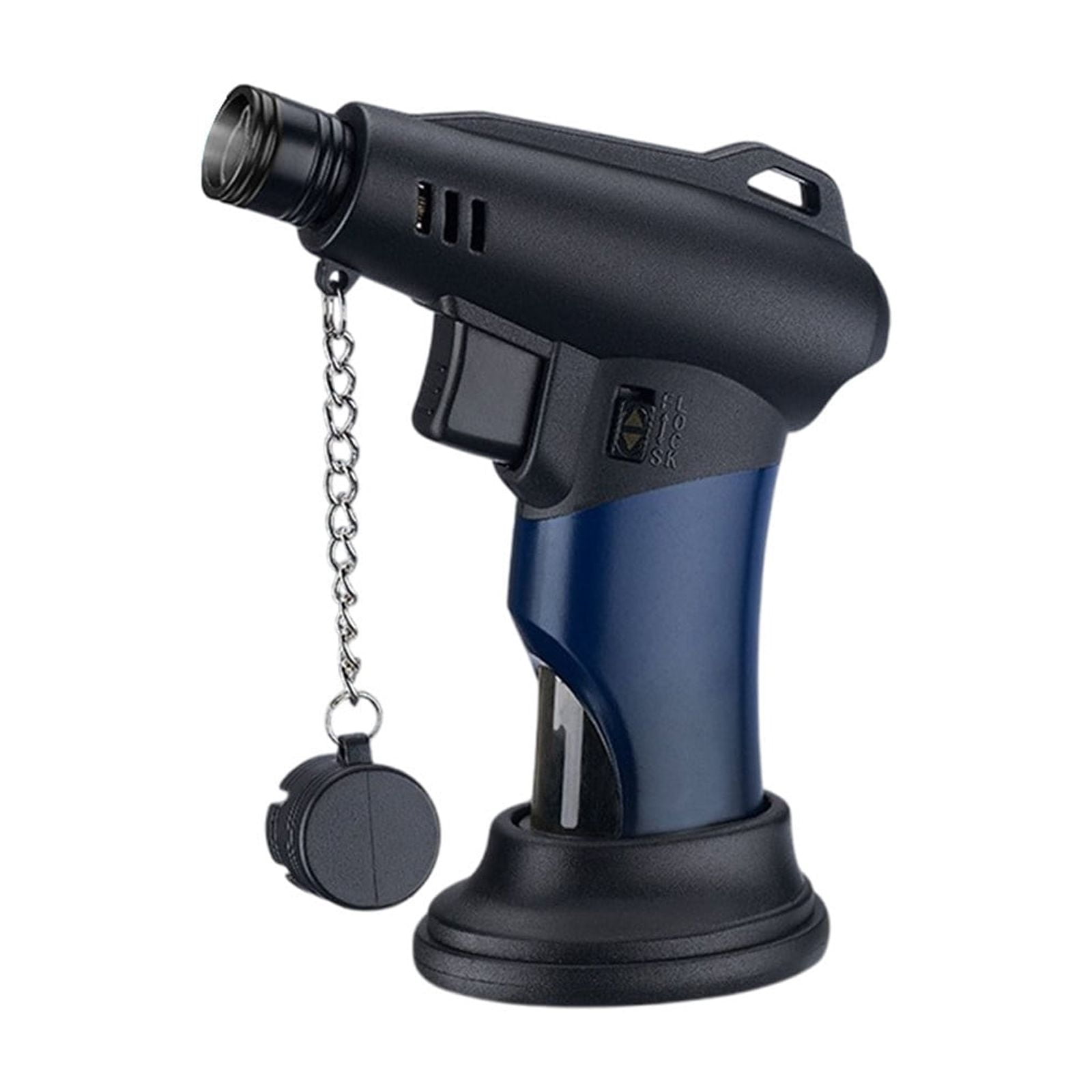 KQJQS Refillable Butane Lighter with Safe Lock, Adjustable Blue Flame ...
