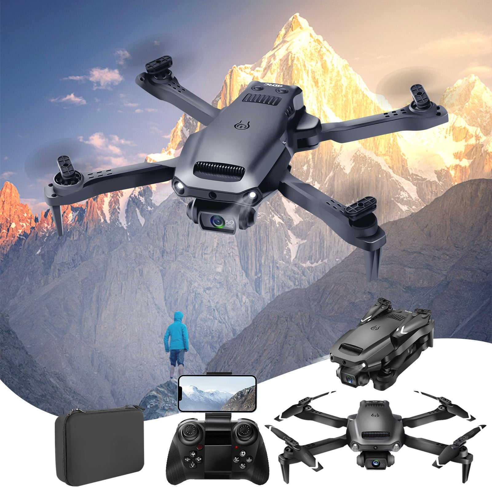 KQJQS Remote Control Drone with 1080P HD FPV Camera, Altitude Hold ...