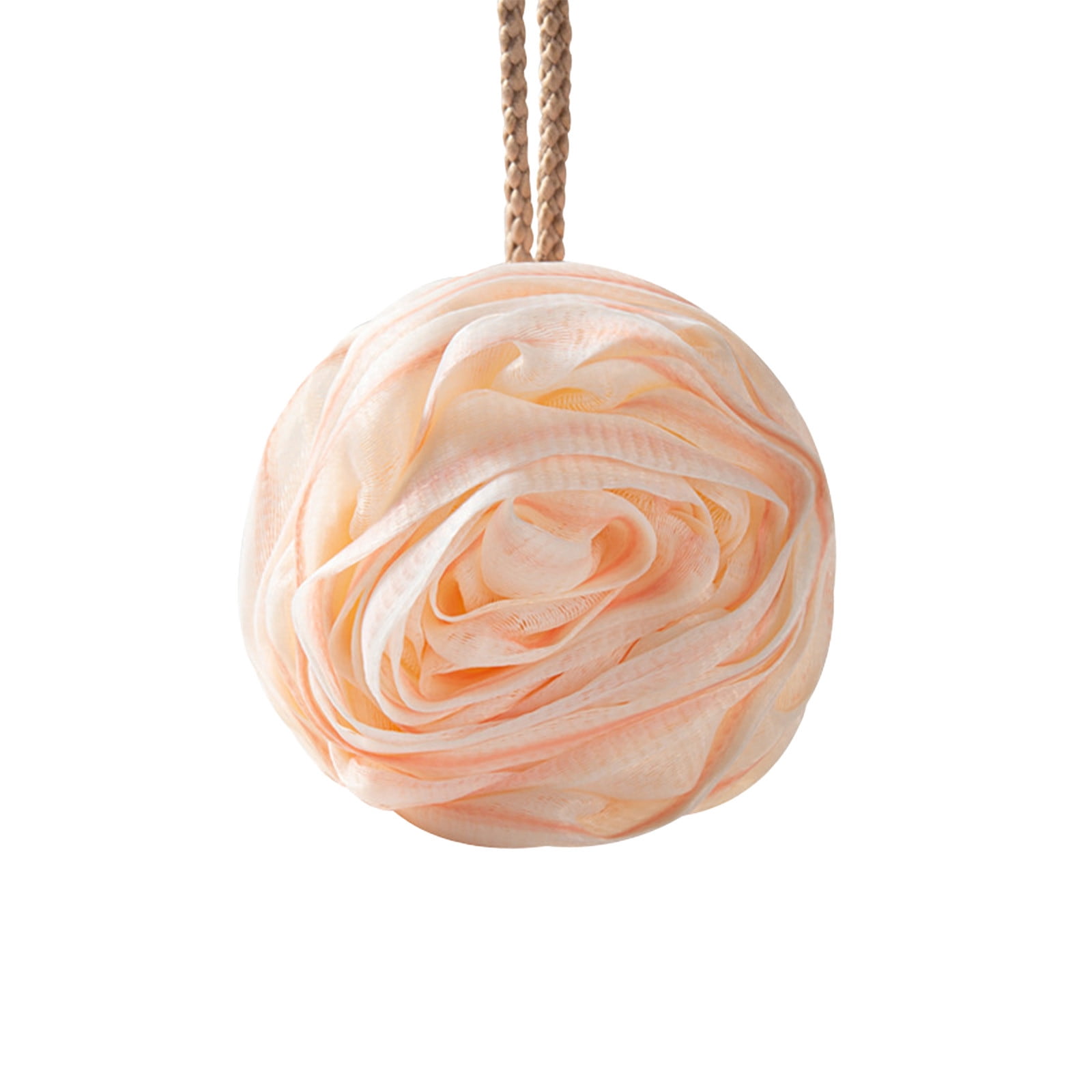 KQJQS Rose Shaped Bath Ball with Hanging Rope, PE Large Exfoliating ...