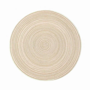 KQJQS Round Braided Placemats - Washable Cotton-Polyester 15-Inch Round ...