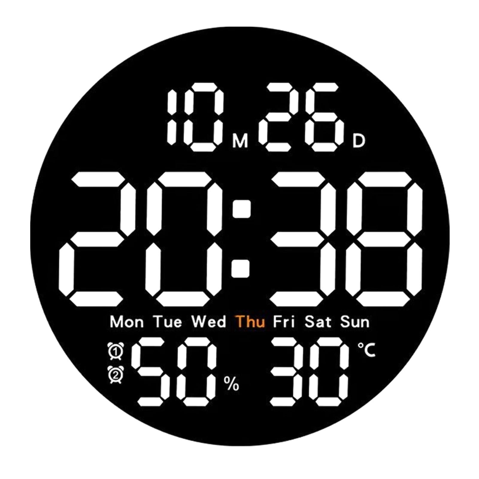KQJQS Round Wall Clock Multifunctional Remote Control Digital ...