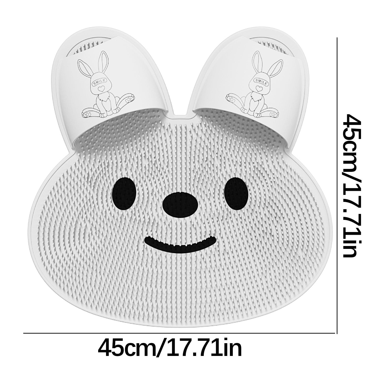 KQJQS Silicone Bunny Foot Scrubber Bath Mat, Back Massager, Exfoliating ...