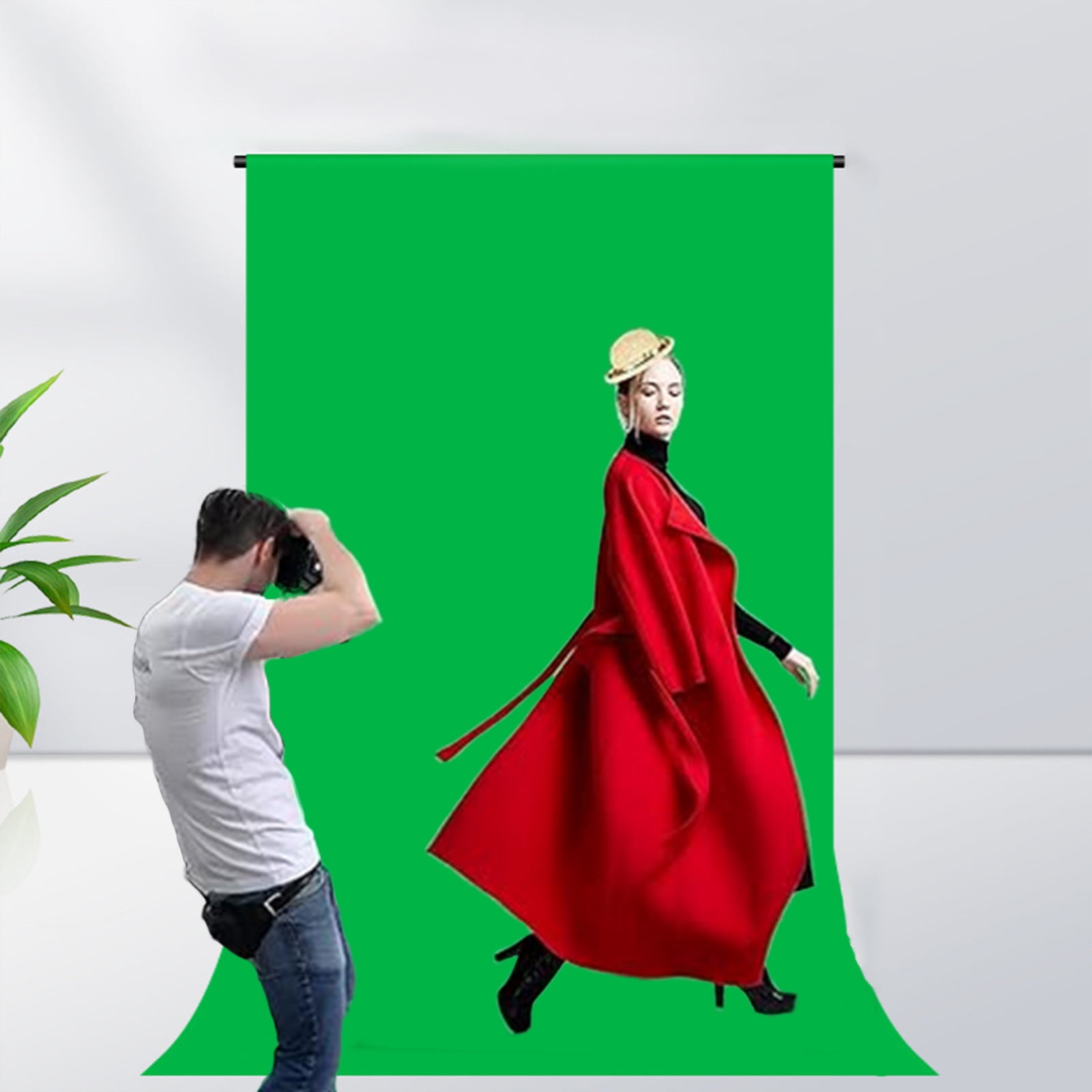 KQJQS Solid Color Reusable Fabric Green Screen Background Curtain ...