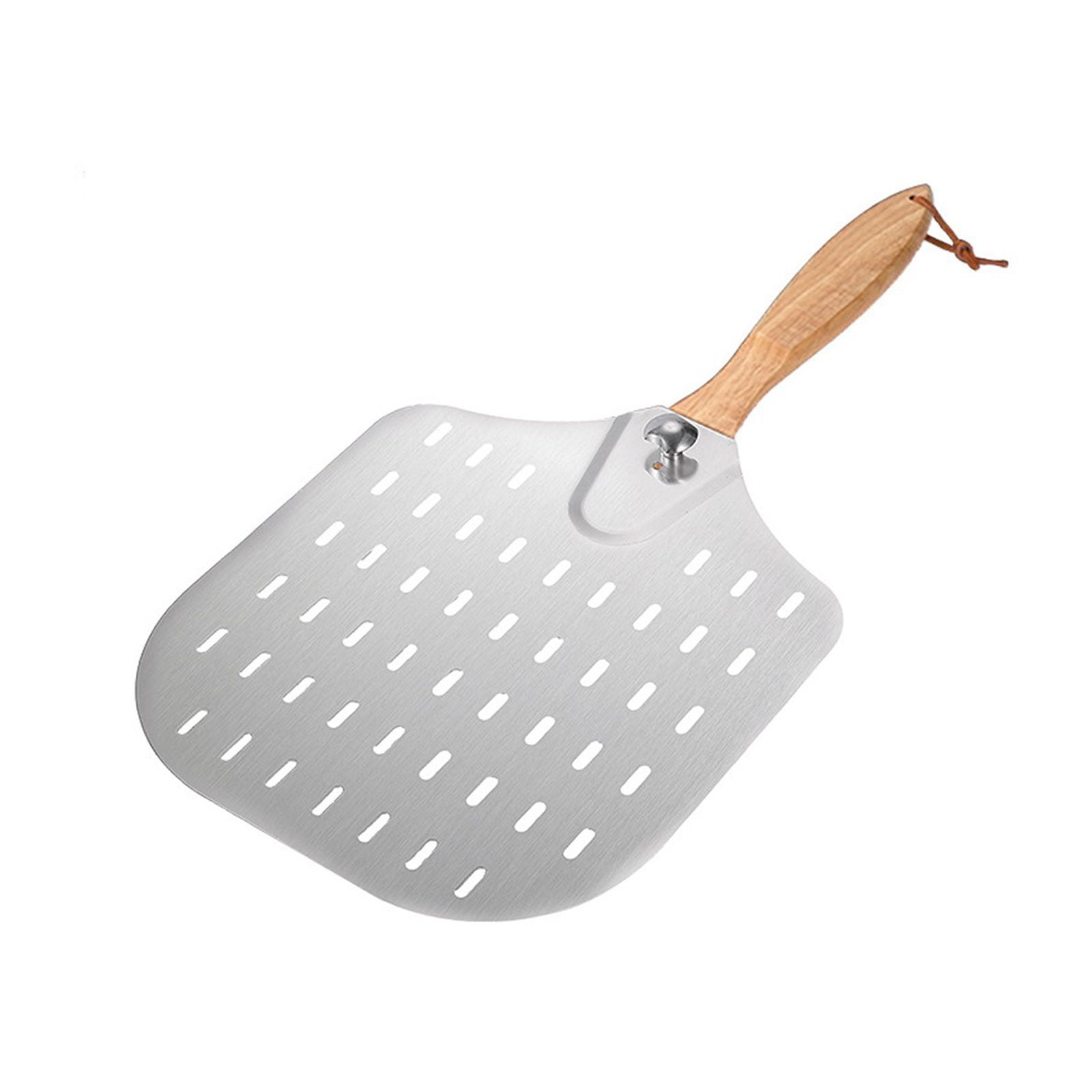 KQJQS Stainless Steel Pizza Transfer Spatula with Folding Solid Wood ...