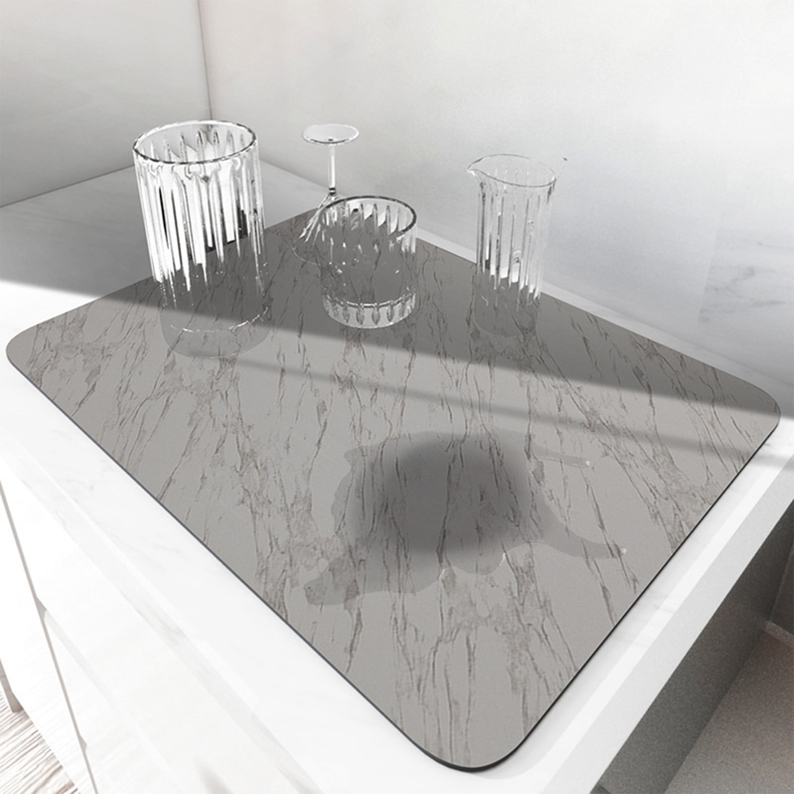 KQJQS Super Absorbent Dish Drying Mat - Large Kitchen Counter Mat for ...