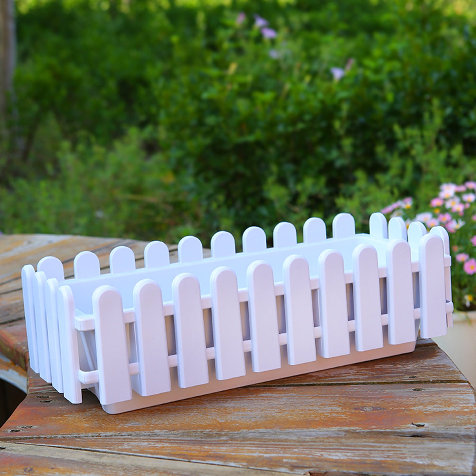 KQJQS Thickened Plastic Planter Box with Fence Design – Adjustable ...