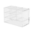 KQJQS Transparent Desktop Storage Organizer for Girls – 6-Grid Clear ...