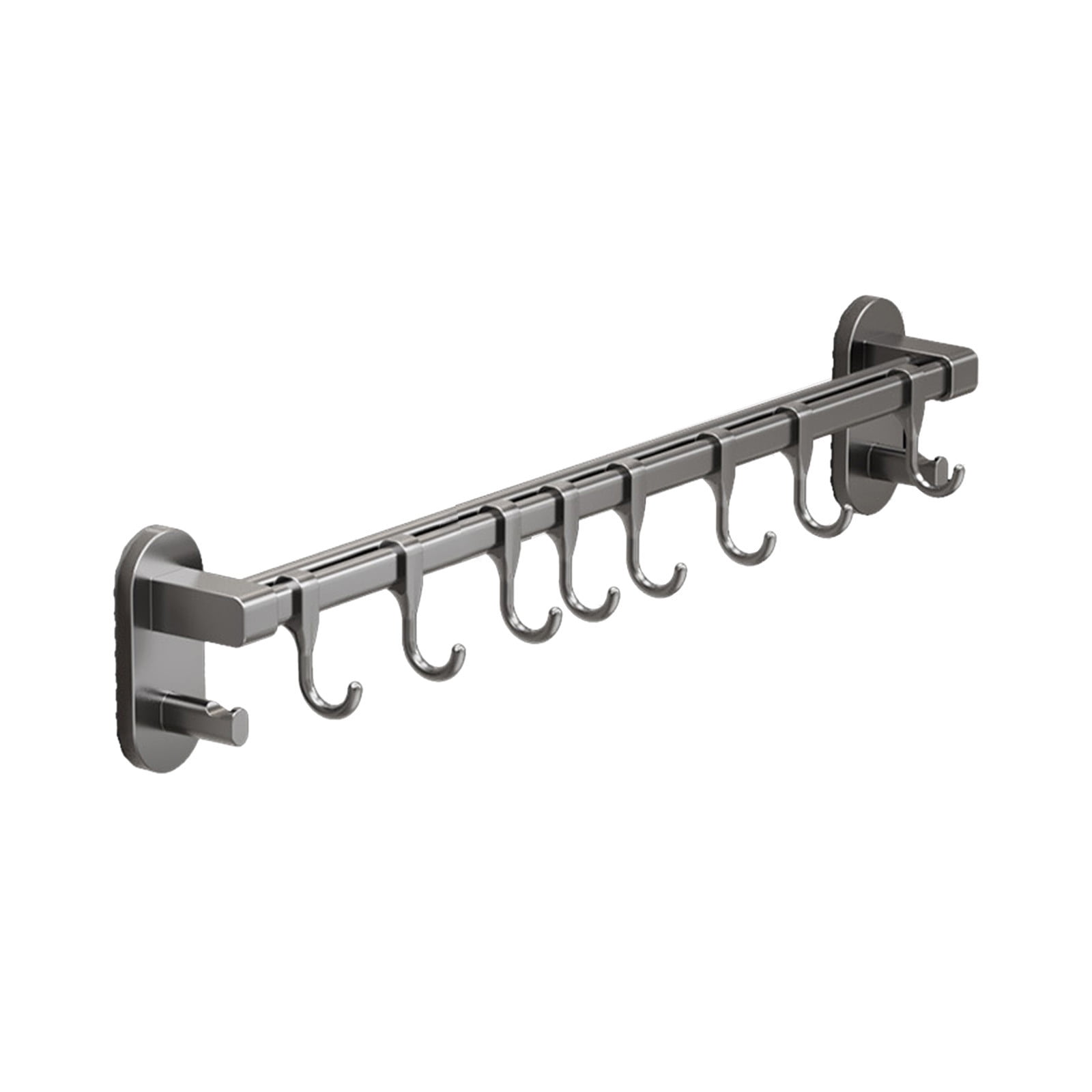 KQJQS Wall Mounted Kitchen Hook Rack, No-Drill Aluminum Hanging Rod for ...