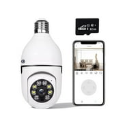 Light Bulb Camera WiFi Outdoor Indoor 1080p 360 Degree Panoramic Smart ...