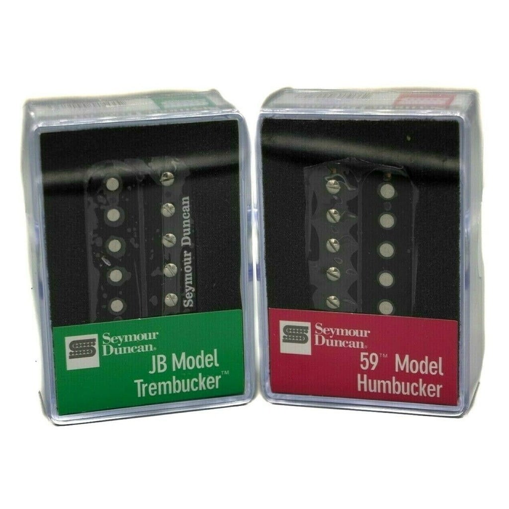 KR(6-18)-Guitar Humbucker Pickups Pickup Set: JB TB-4 Trembucker & 59 SH-1n Humbucker BLACK NEW ...