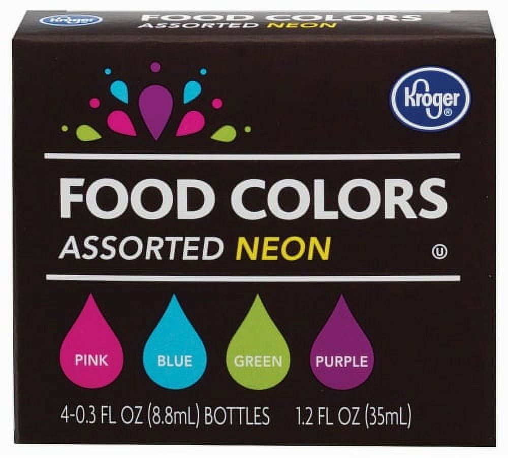 KR Assorted Neon Food Coloring 4 ct / 0.3 fl oz - Walmart.com