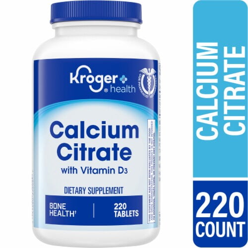 KR Calcium Citrate 630mg + Vitamin D3 Tablets 220 ct - Walmart.com