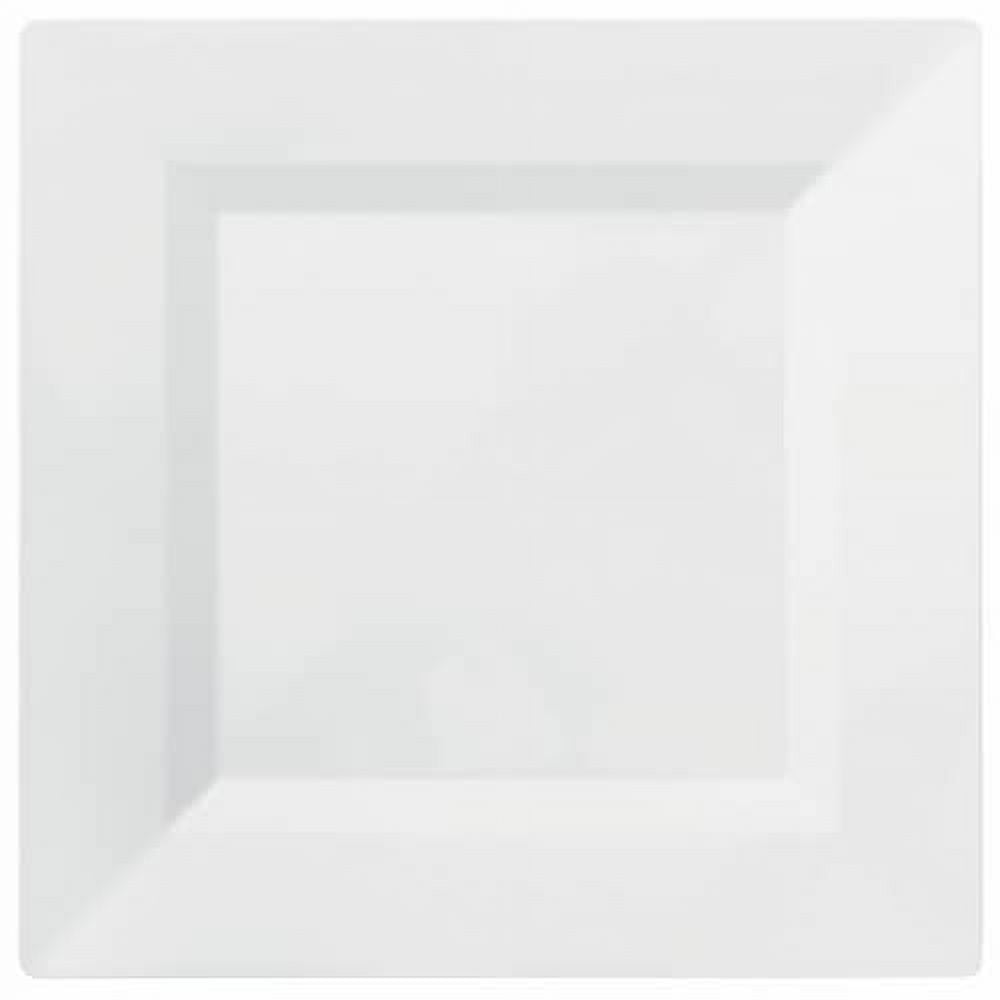 KR Elevated Elegance Heavyweight 9.5-Inch Square Plastic Plates - White ...