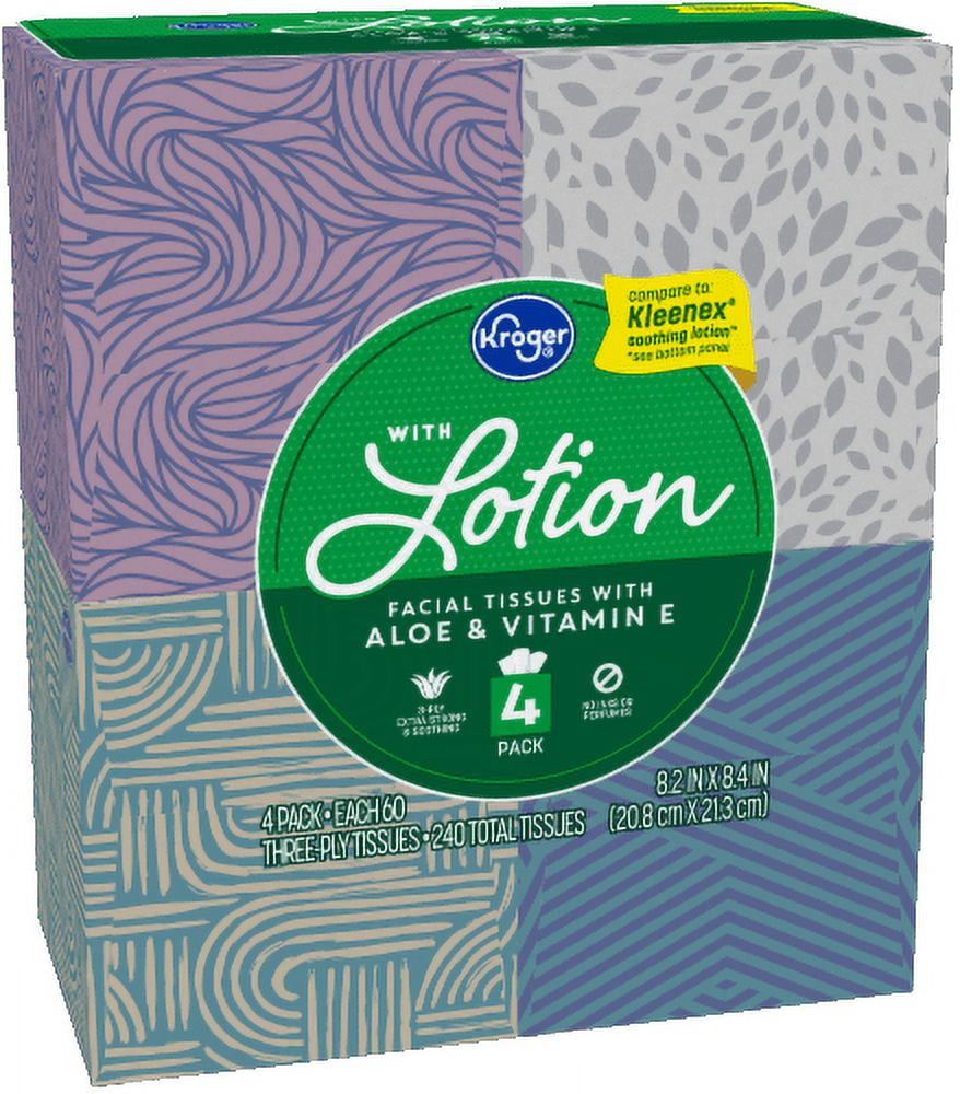 KR Facial Tissues with Lotion 4 pk / 60 ct - Walmart.com