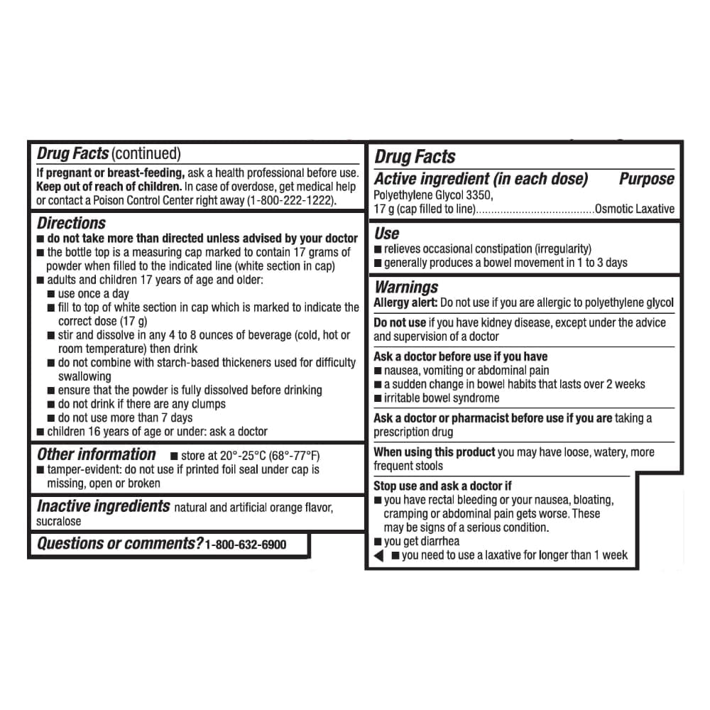 KR GentleLAX Osmotic Laxative Polyethylene Glycol Powder Orange ...